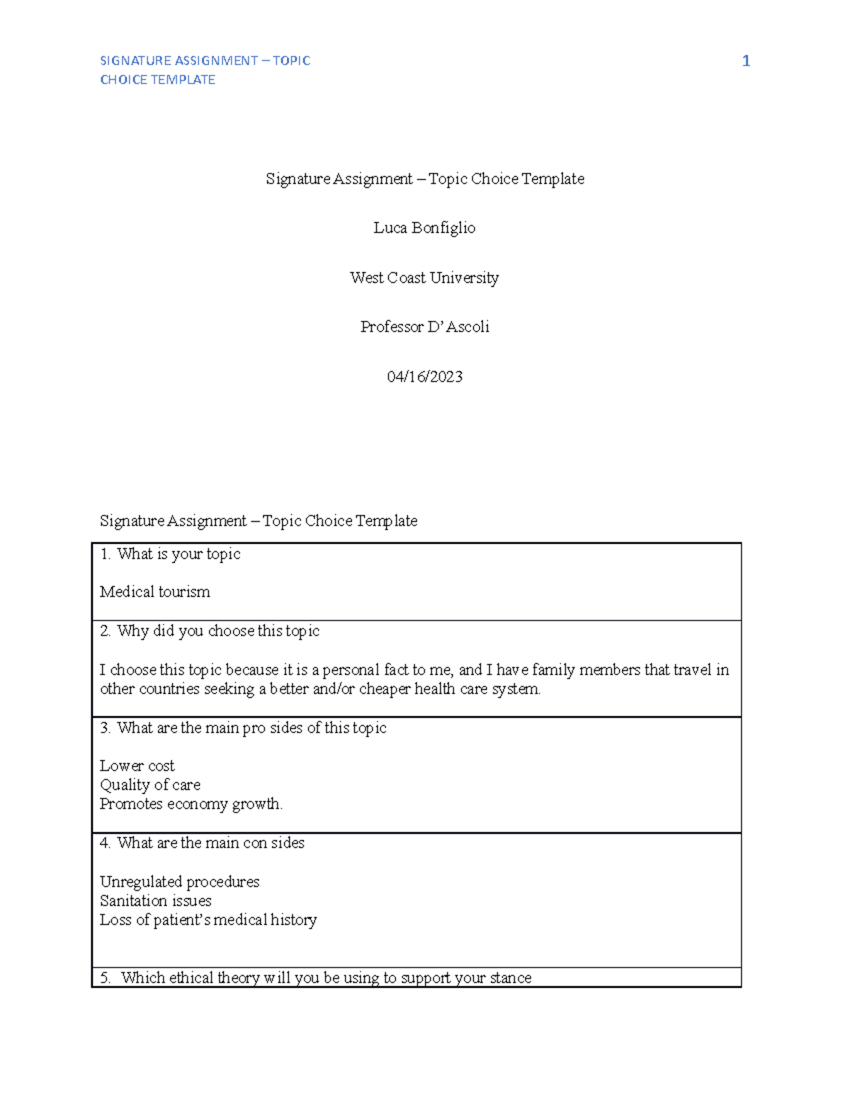 Signature Assignment topic choice template-1 - SIGNATURE ASSIGNMENT ...