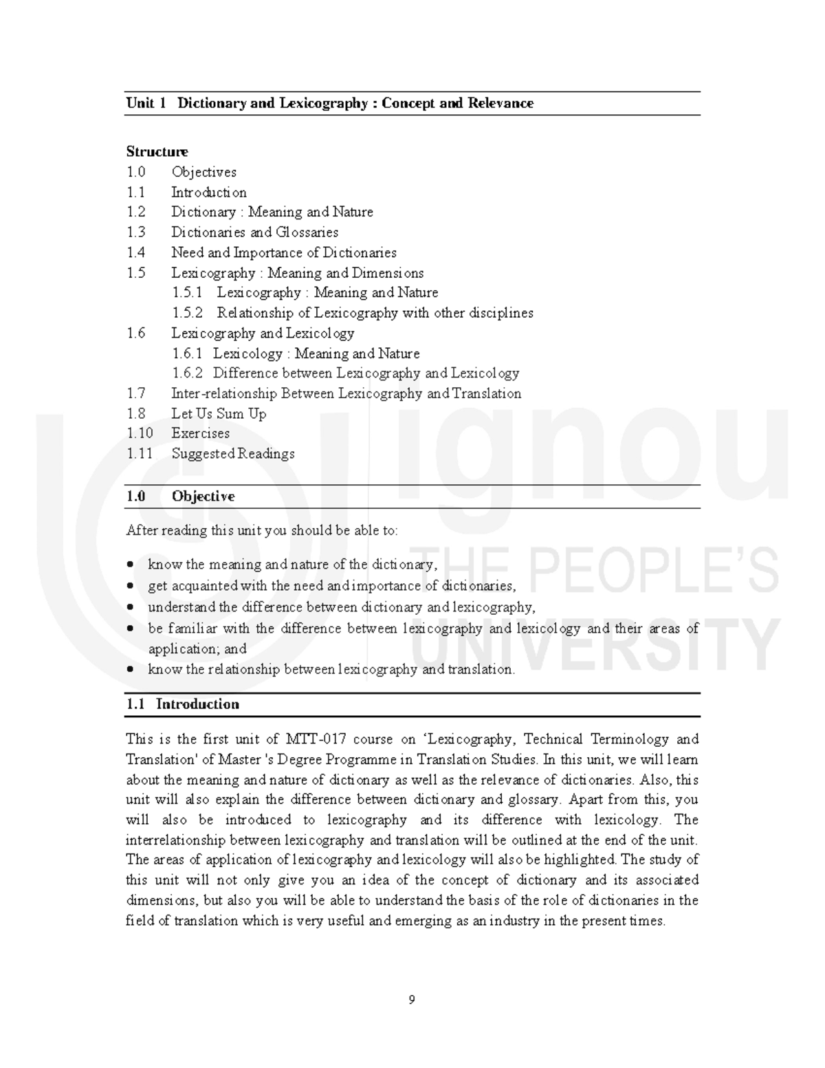 Unit-1 - abcd - Unit 1 Dictionary and Lexicography : Concept and Relevance Structure 1 ...