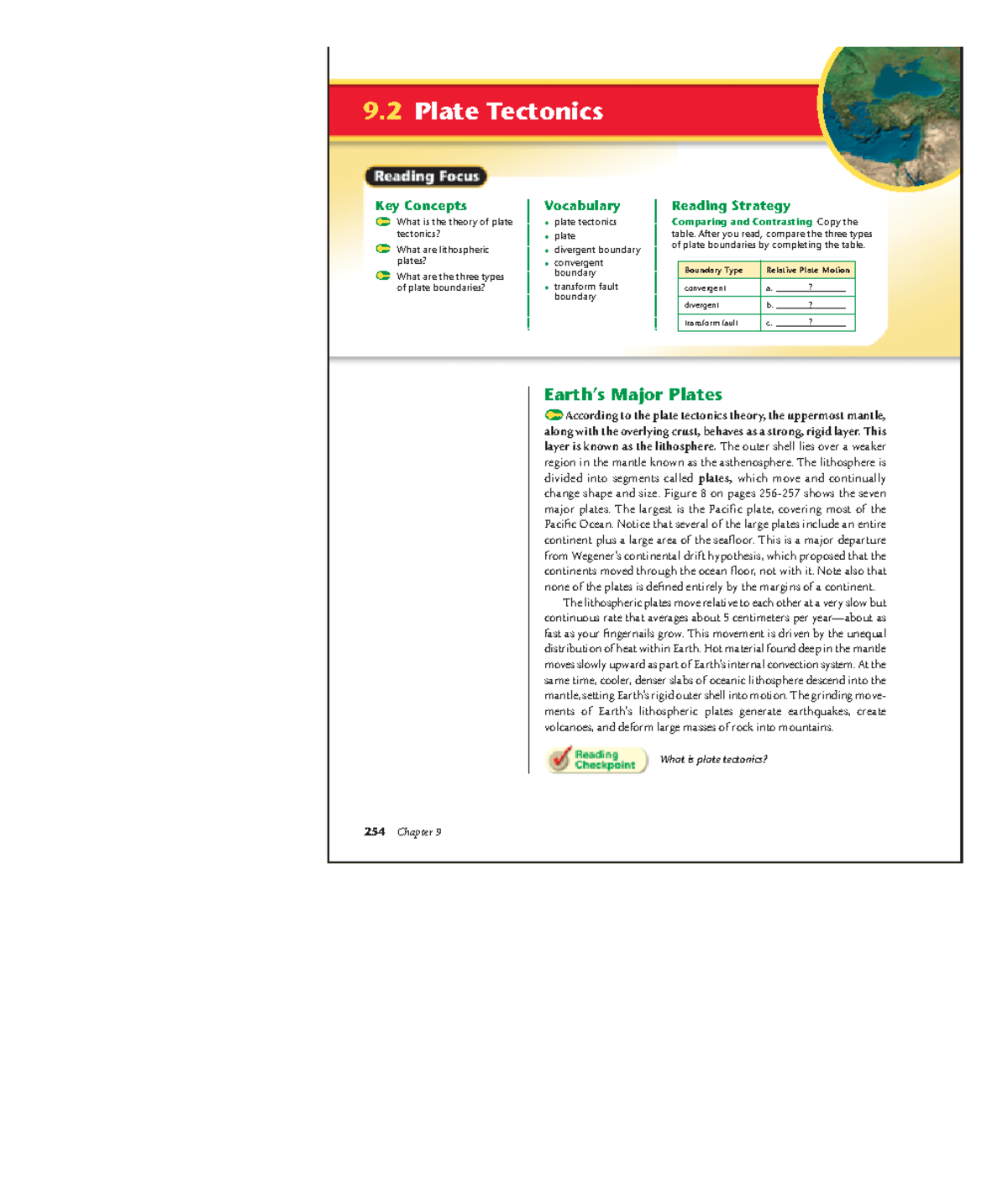 09 - plate tectonics - 9 Plate Tectonics ####### Reading Strategy ...