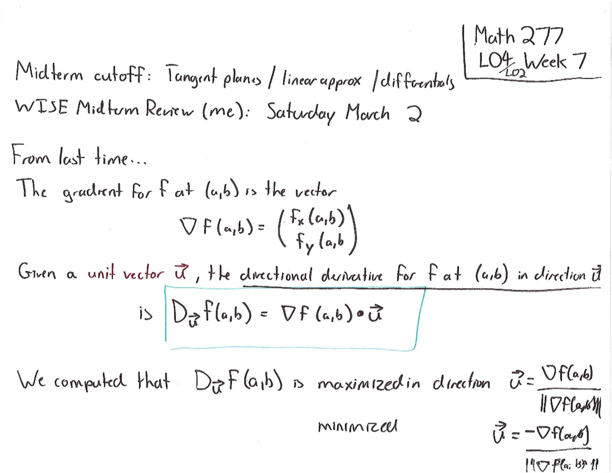 Math277L02L04 notes - MATH 277 - Studocu