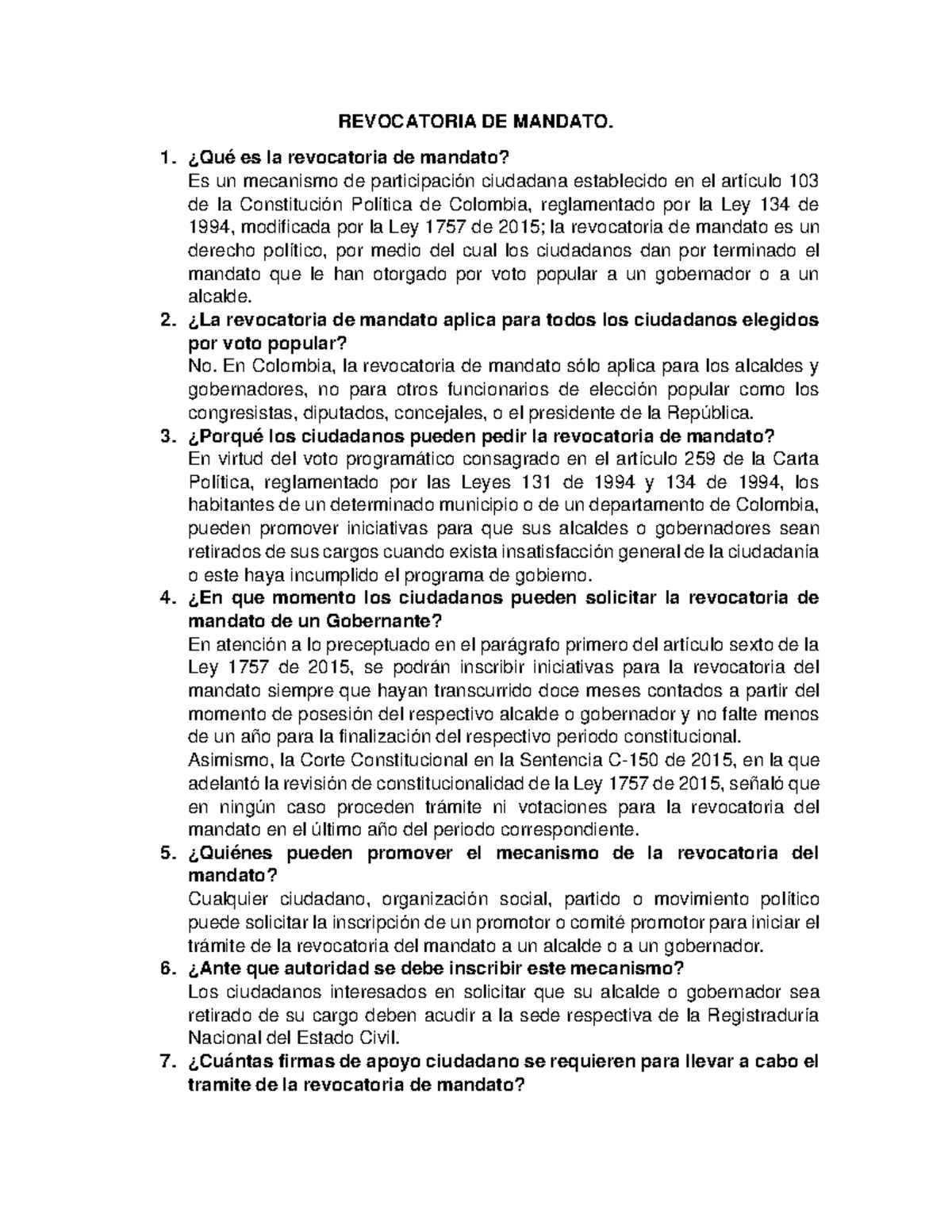 Revocatoria de mandato - REVOCATORIA DE MANDATO. ¿Qué es la revocatoria ...