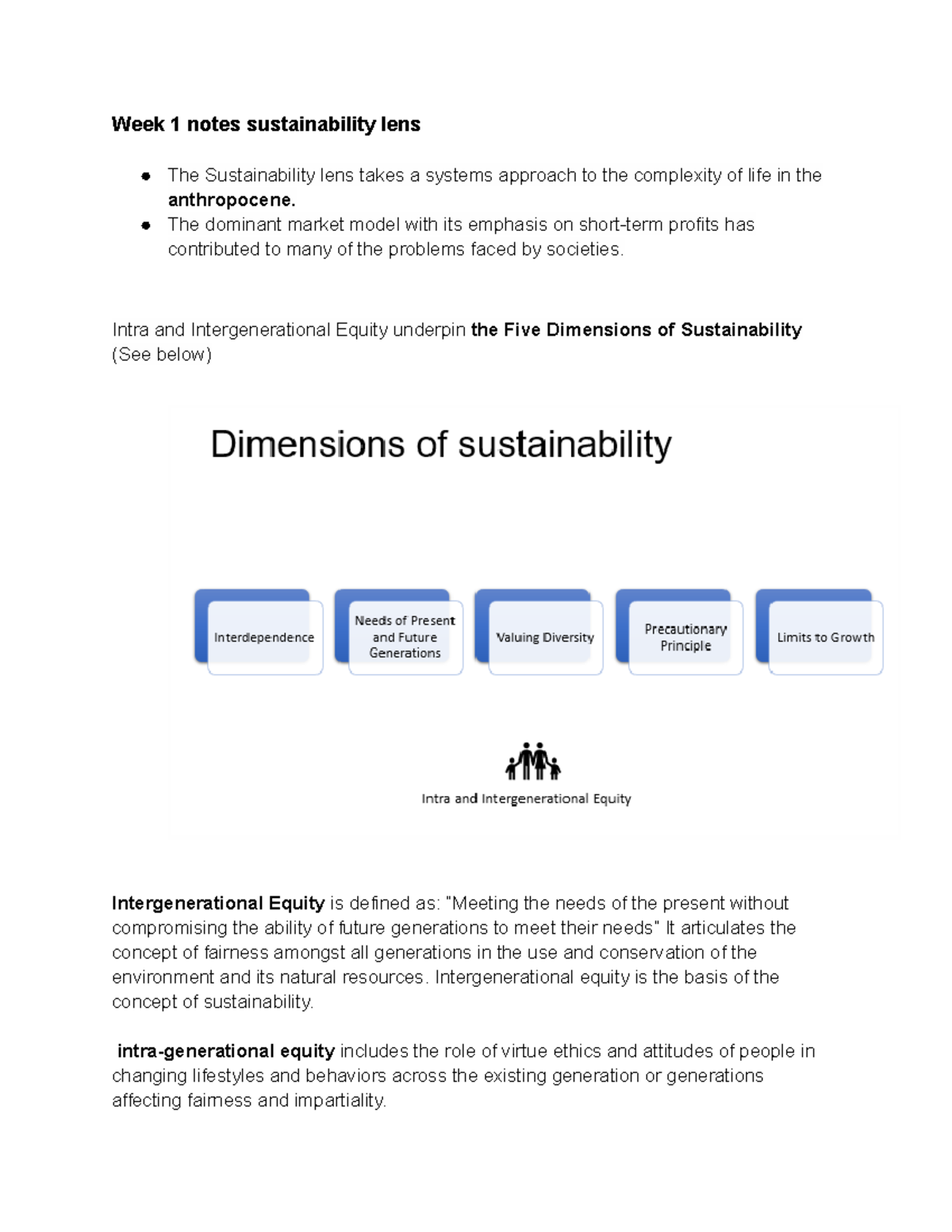 Comm1150 week 1 notes - Week 1 notes sustainability lens The ...