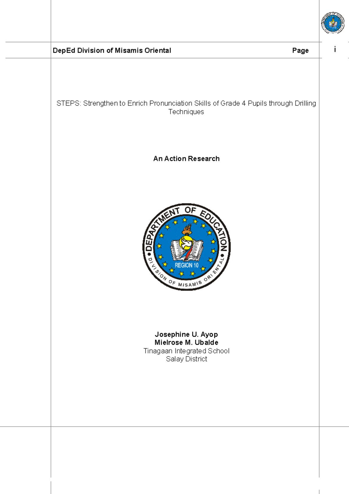 2022 Action Research Steps - DepEd Division of Misamis Oriental Page ...