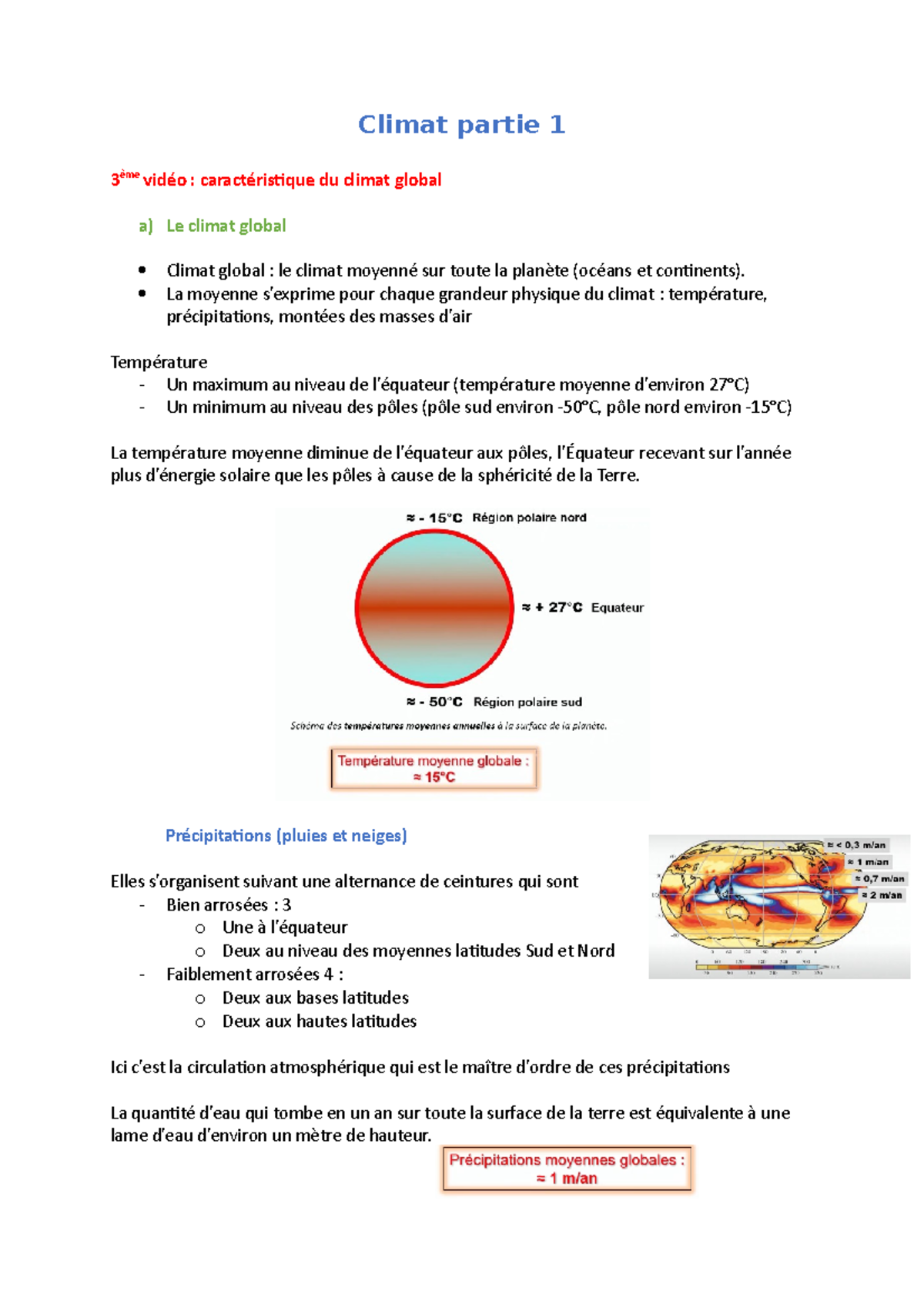 Climat partie 1 - Cours séquence 1 - Climat partie 1 3 ème vidéo ...