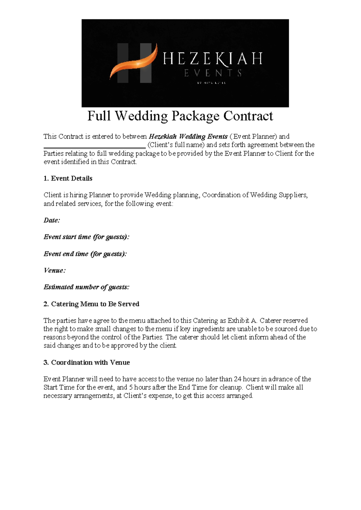 a simple wedding contract for the couple who plans to settle down ...