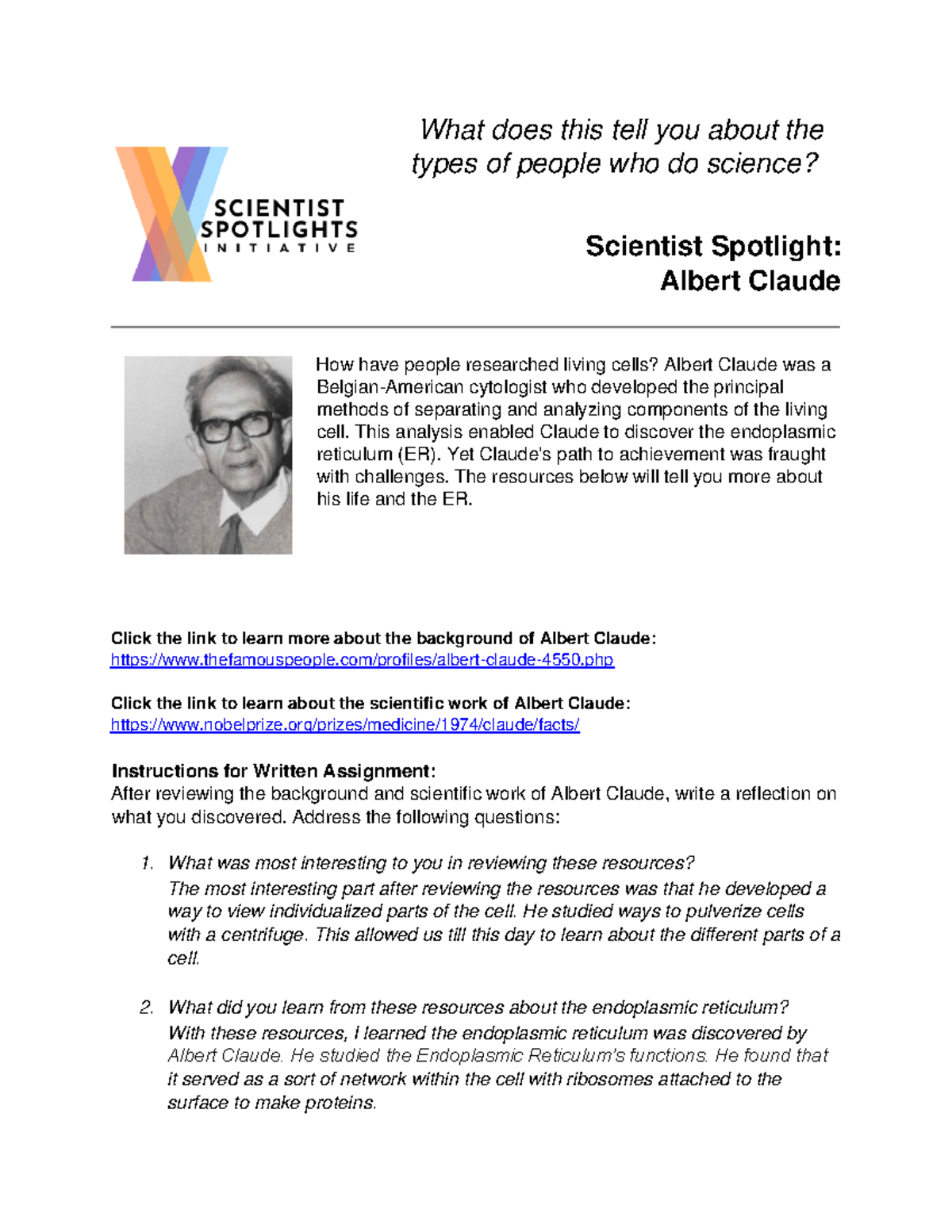 Albert-Claude SS-2 - Scientist Spotlight - What does this tell you ...