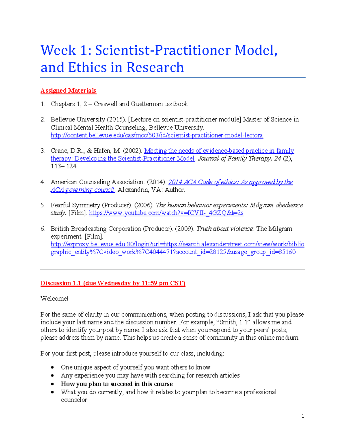 Week 1 12W CG - course notes - 1 Week 1: Scientist-Practitioner Model ...