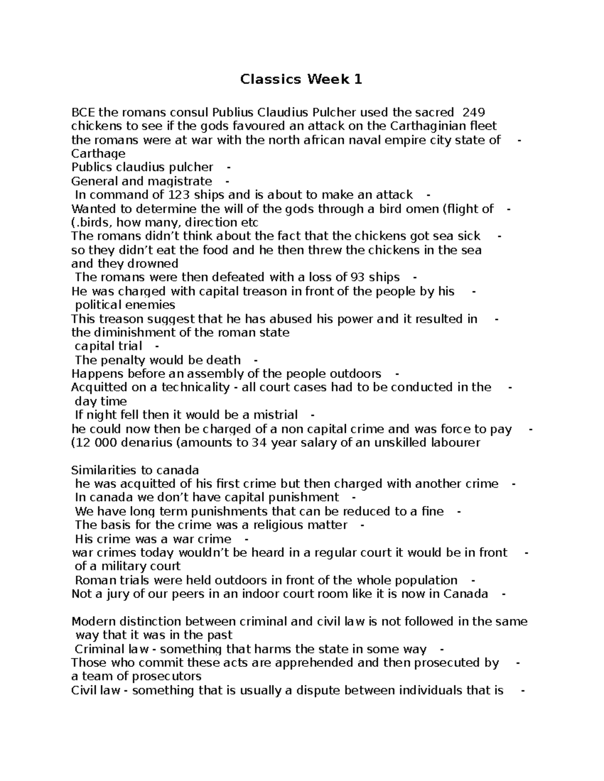 Classics WEEK 1 - Classics Week 1 BCE the romans consul Publius ...