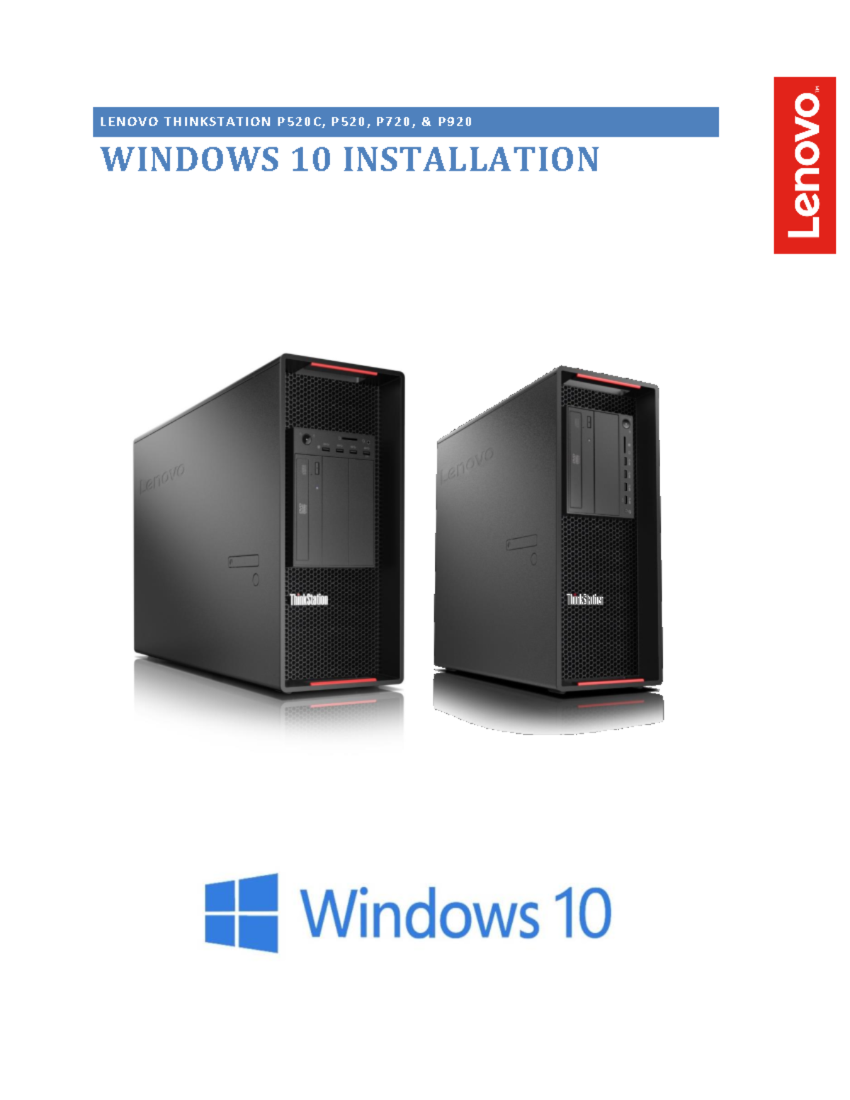 Thinkstation p520c p520 p720 p920 win10 installation v1 - LENOVO ...