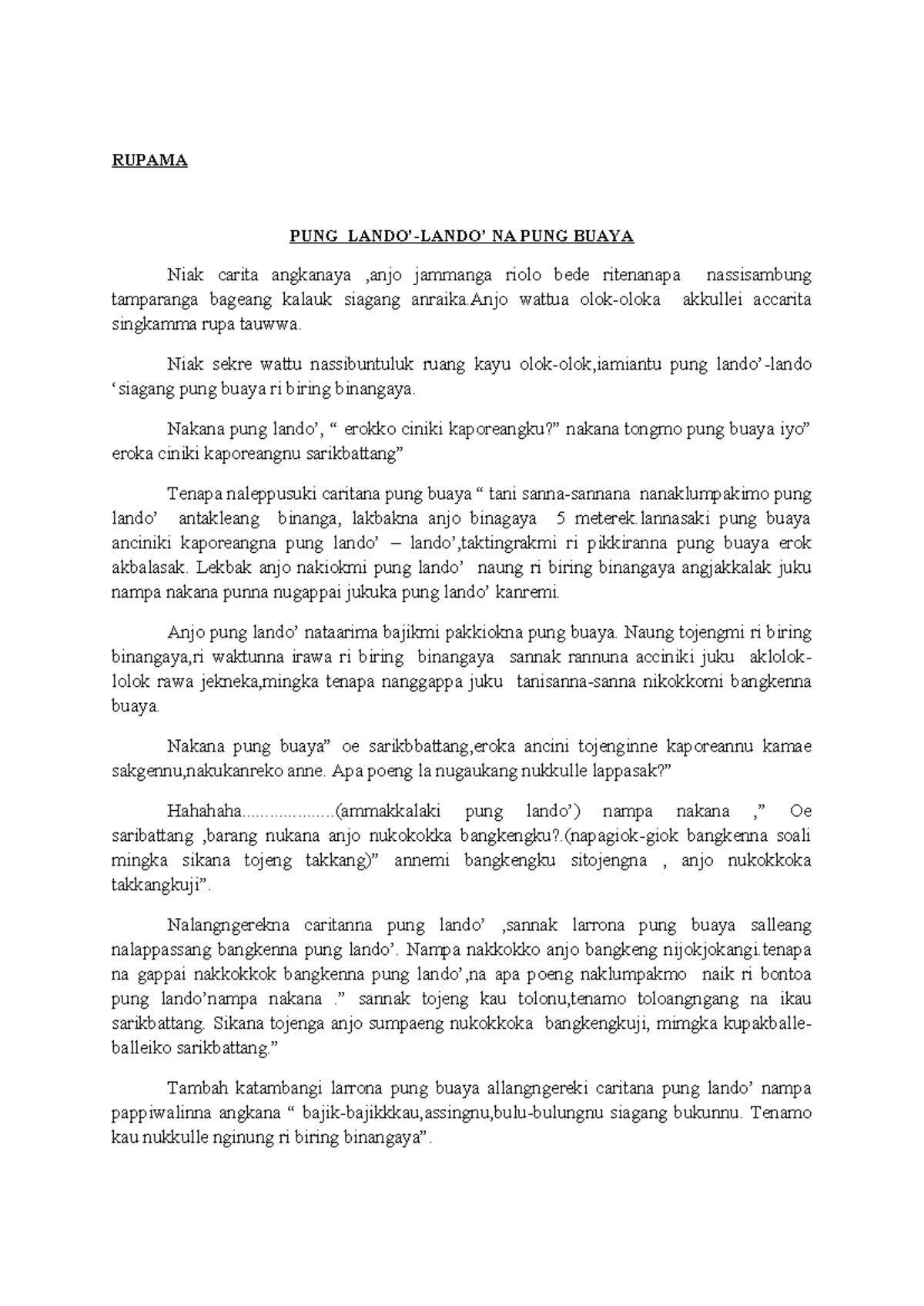 Rupama PUNG Lando' NA PUNG Buaya - RUPAMA PUNG LANDO’-LANDO’ NA PUNG ...