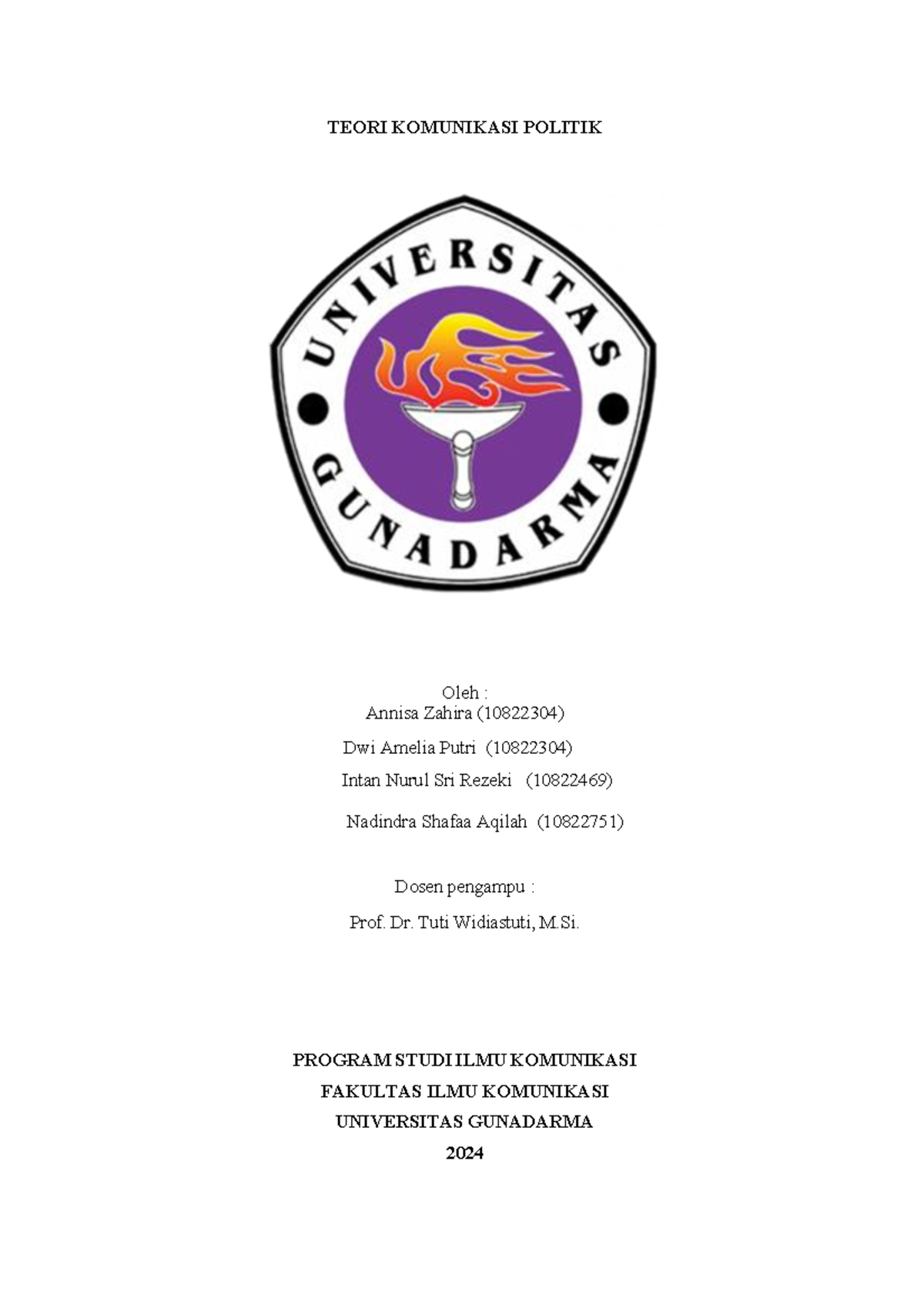 Paper Komunikasi Politik CHAP 12 Kelompok 12 - TEORI KOMUNIKASI POLITIK ...