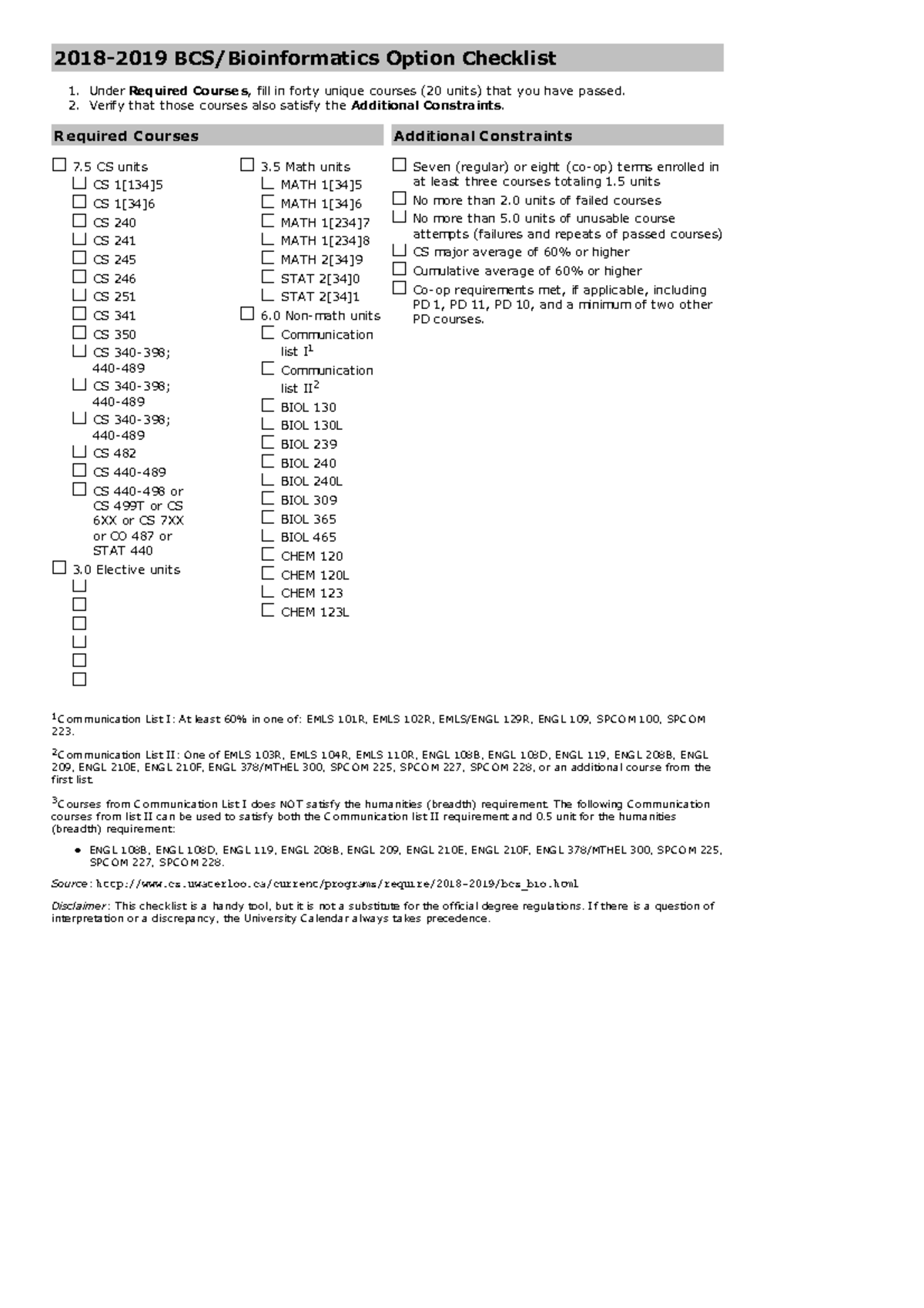 Page 9 - course list - 7 CS units CS 1[134] CS 1[34] CS 240 CS 241 CS 245 CS 246 CS 251 CS 341 ...