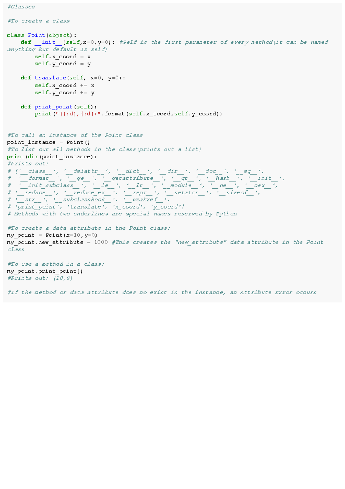 Classes - #Classes #To create a class classclass PointPoint(object ...