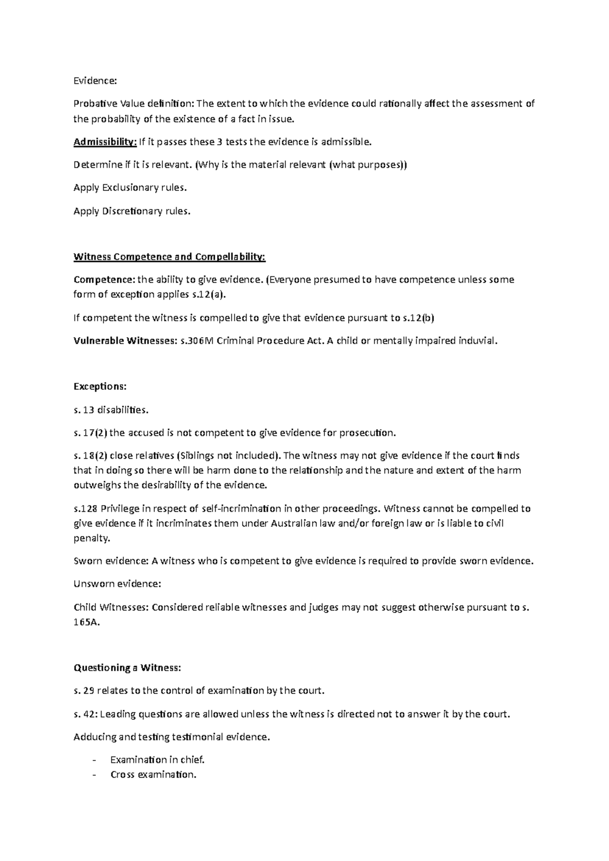 Evidence - Evidence: Probative Value definition: The extent to which ...