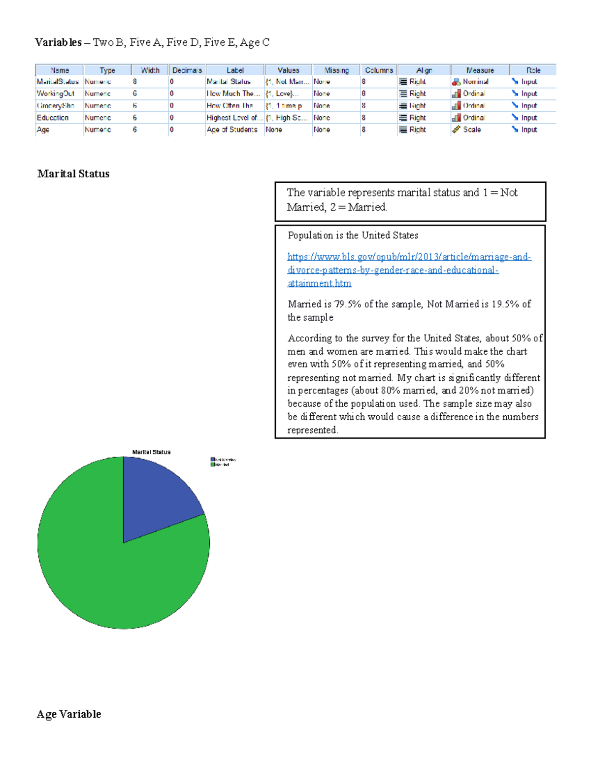 SPSS Lab 3 - Professor David Dippel - Variables – Two B, Five A, Five D ...