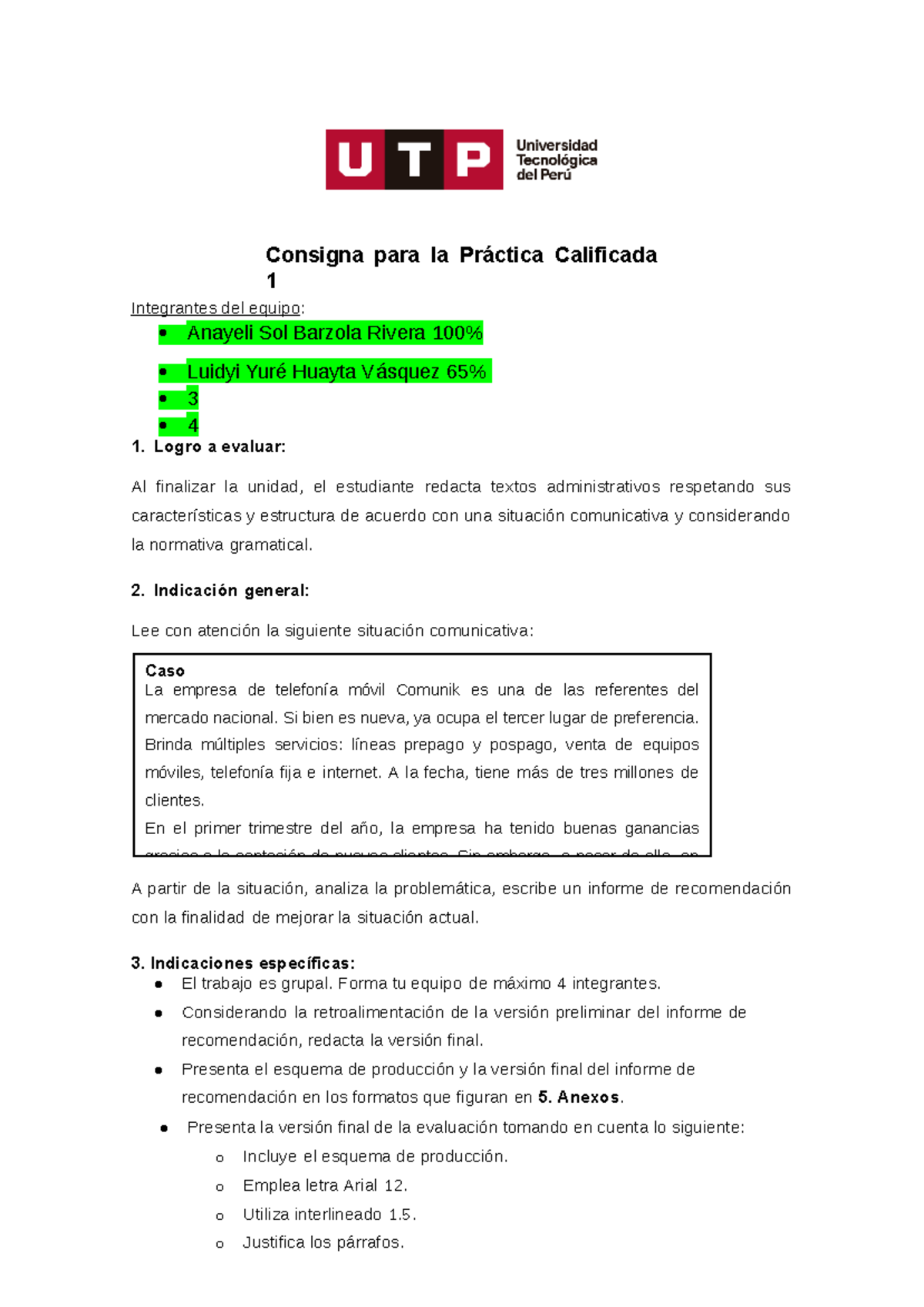 (AC-S04) Semana 04 - Tema 01: Tarea - Tarea Académica 1 - Consigna para la Práctica Calificada 1 ...
