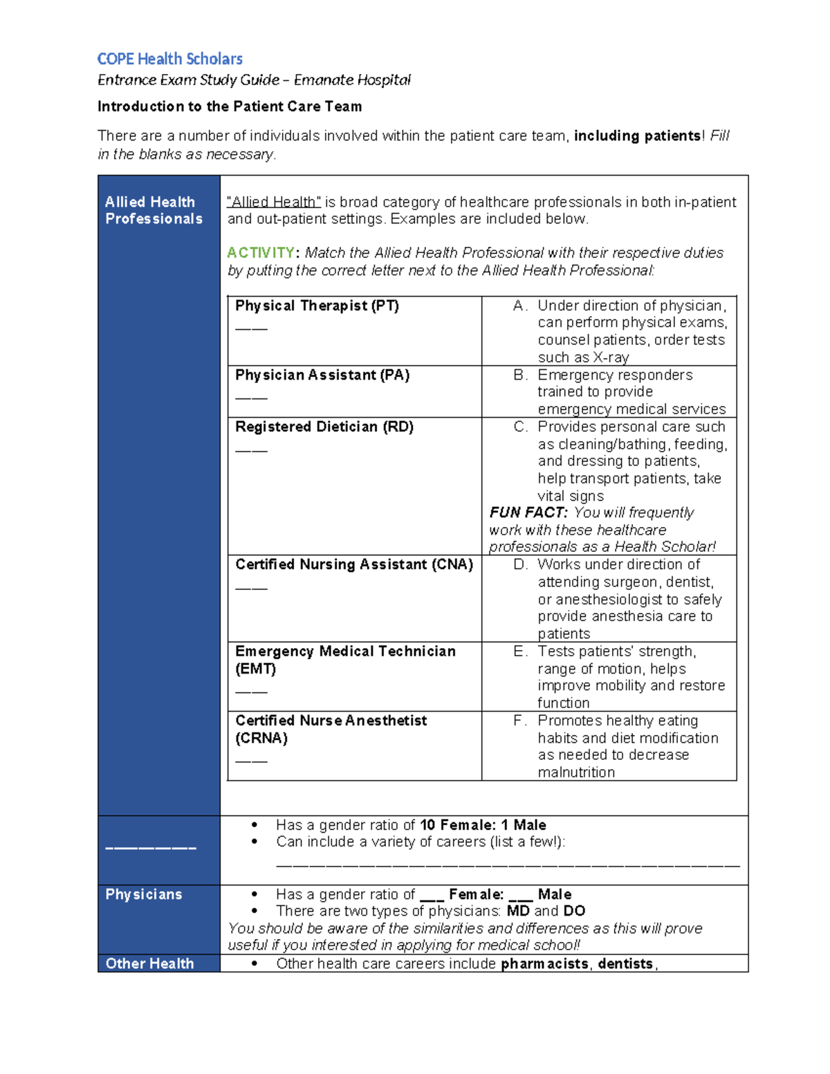 CHS Training Study Guide EH - Entrance Exam Study Guide – Emanate ...