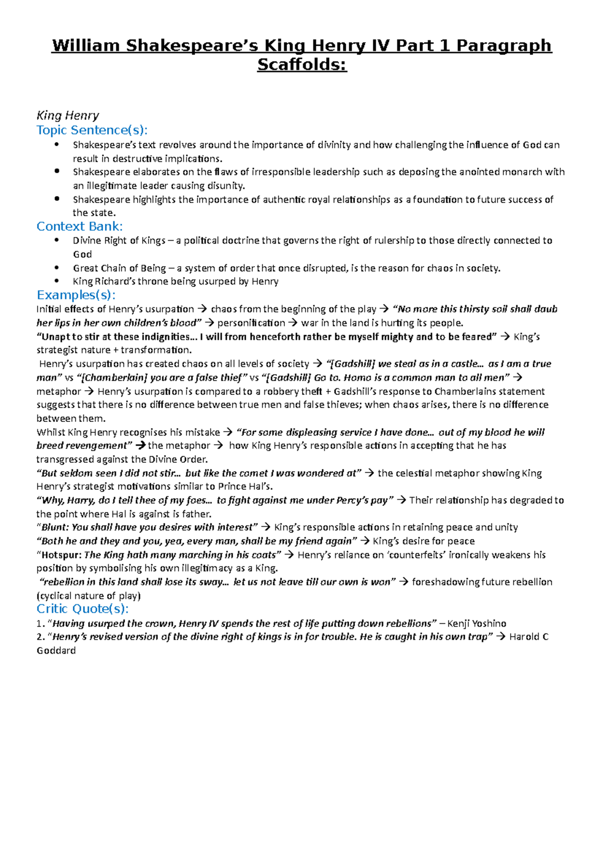 COMM1110 lecture 3 module 2 - William Shakespeare’s King Henry IV Part ...