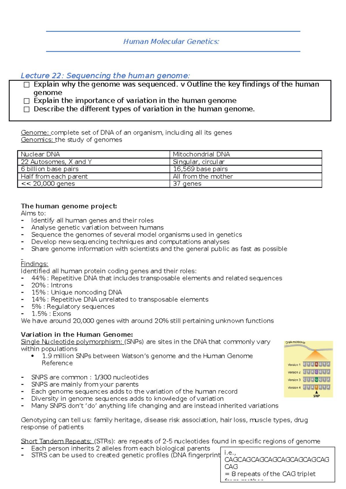 Cells 191:: Mod 3 notes - Human Molecular Genetics: Lecture 22 ...
