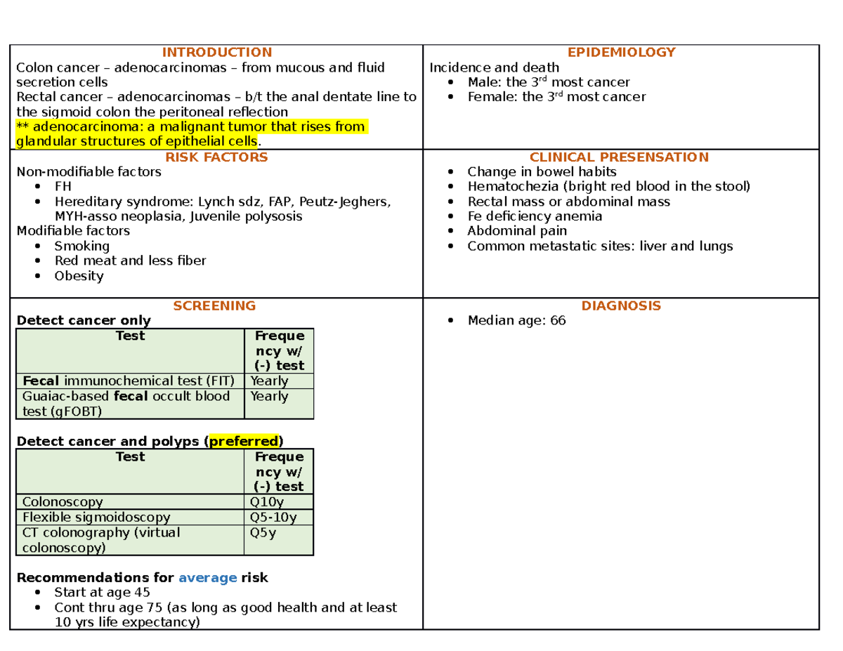 Colorectal Cancer - INTRODUCTION Colon cancer – adenocarcinomas – from ...