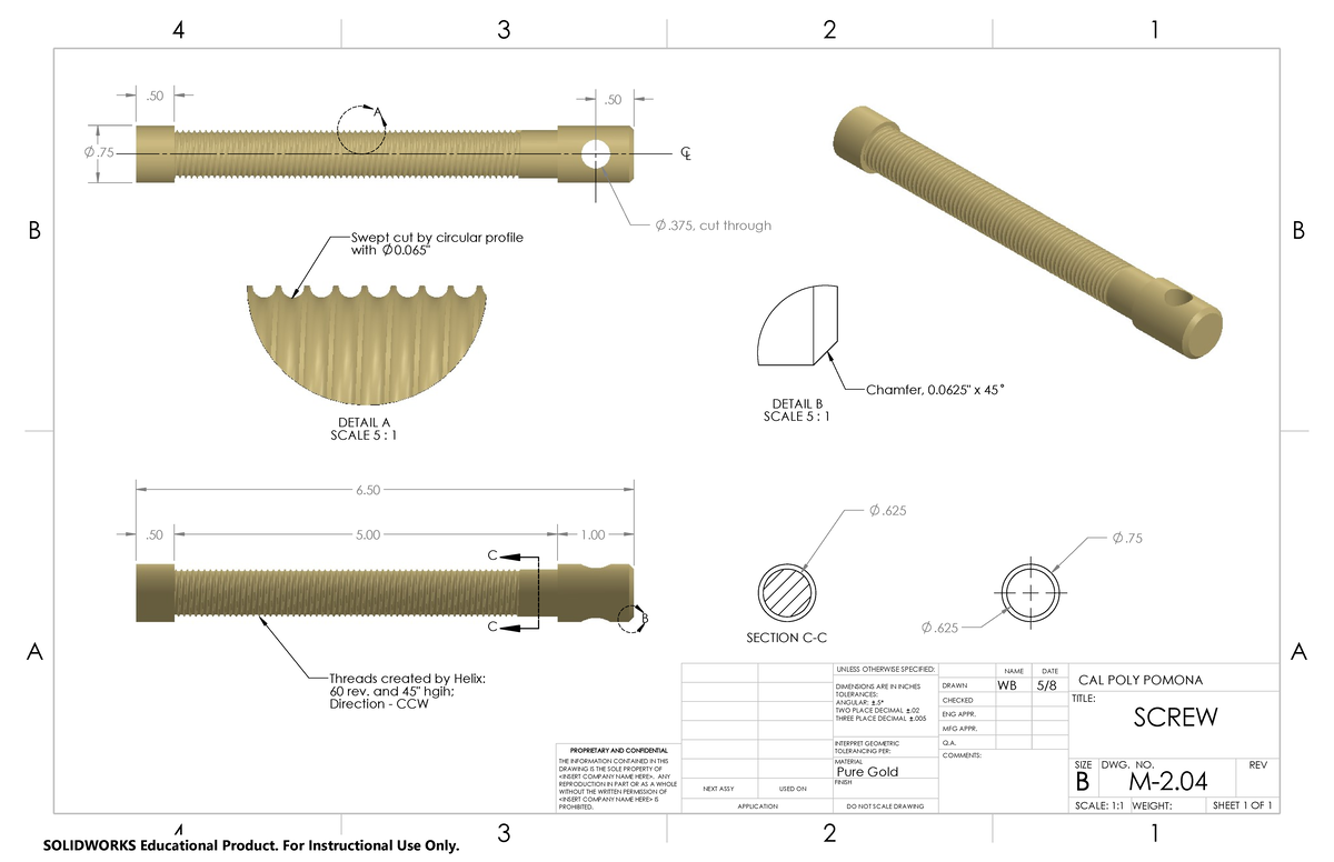Screw - work - FINISH MATERIAL INTERPRET GEOMETRIC . APPLICATION NEXT ...