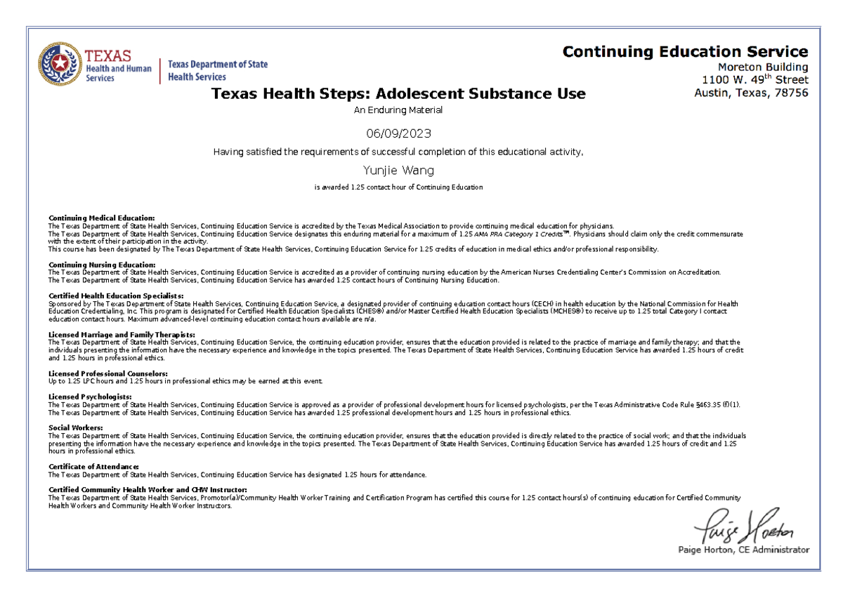 Adolescent Substance Use - The Texas Department of State Health ...