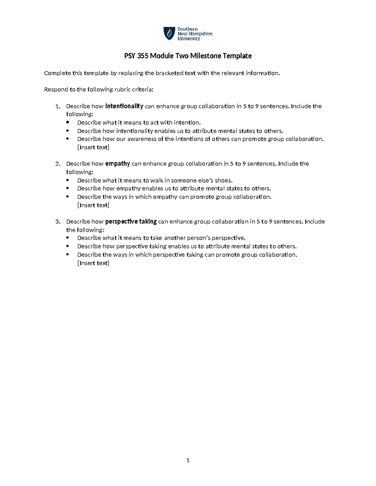PSY 355 Module Two Milestone Template - PSY 355 Module Two Milestone ...