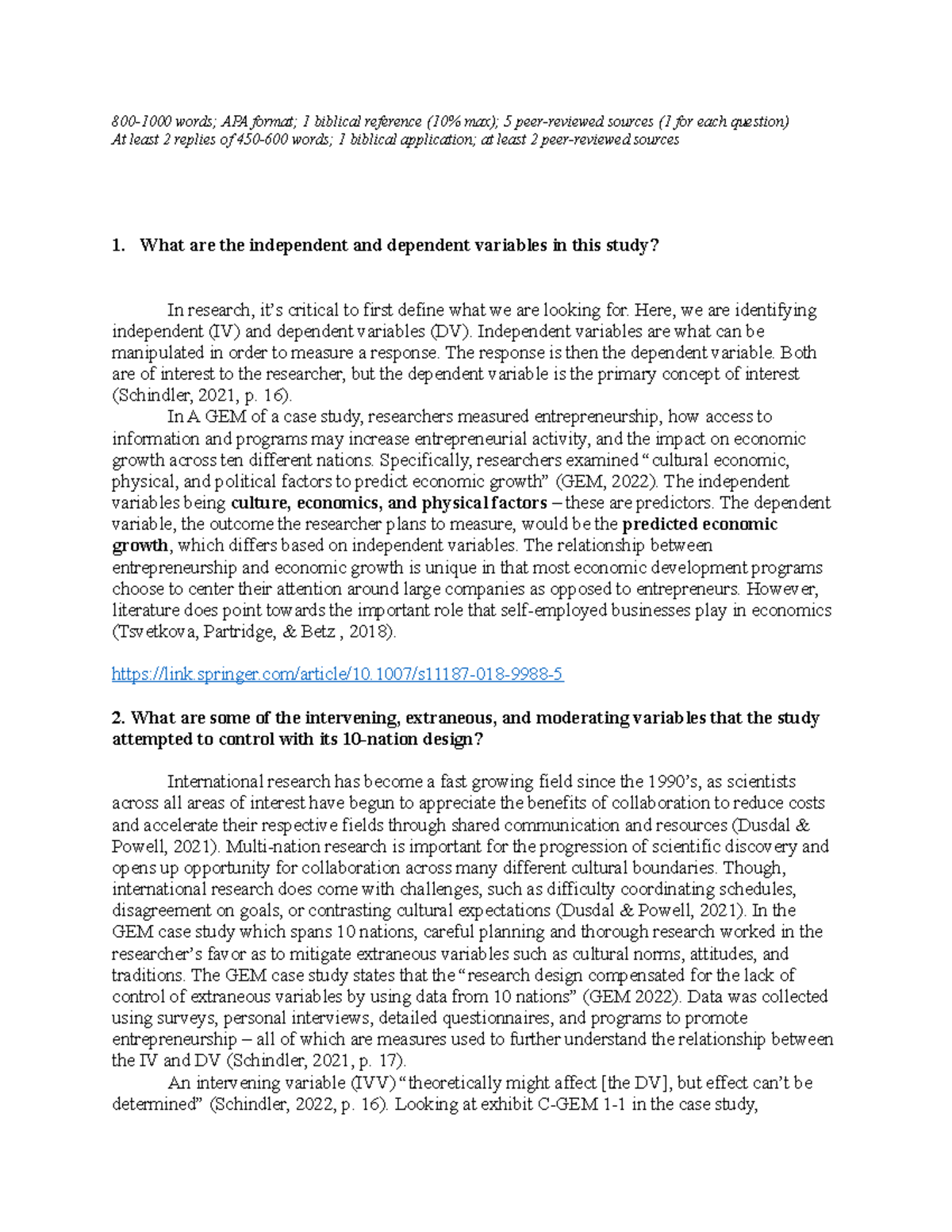 A GEM of a Case Study - Thread 1 - 800-1000 words; APA format; 1 ...