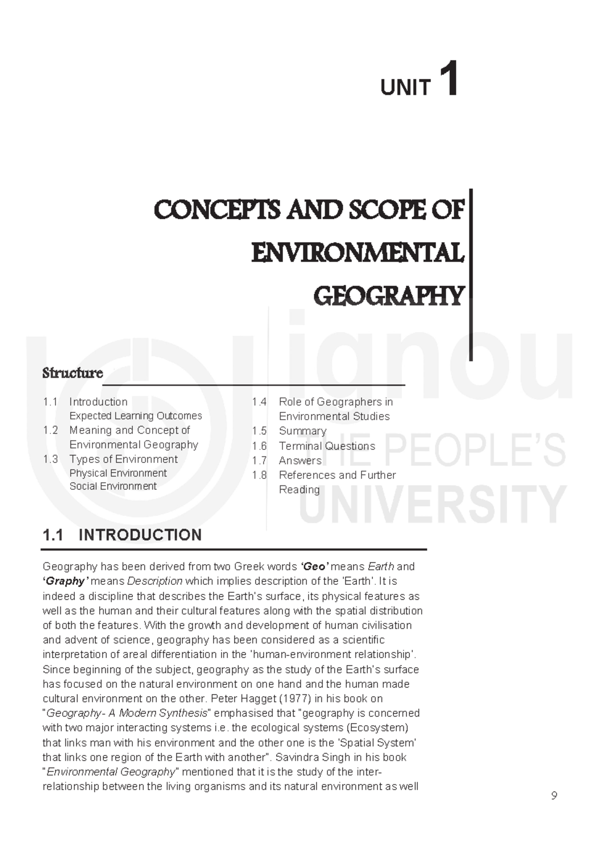 Unit-1 - Test - Concepts And Scope of Environmental UNIT 1 Geography ...