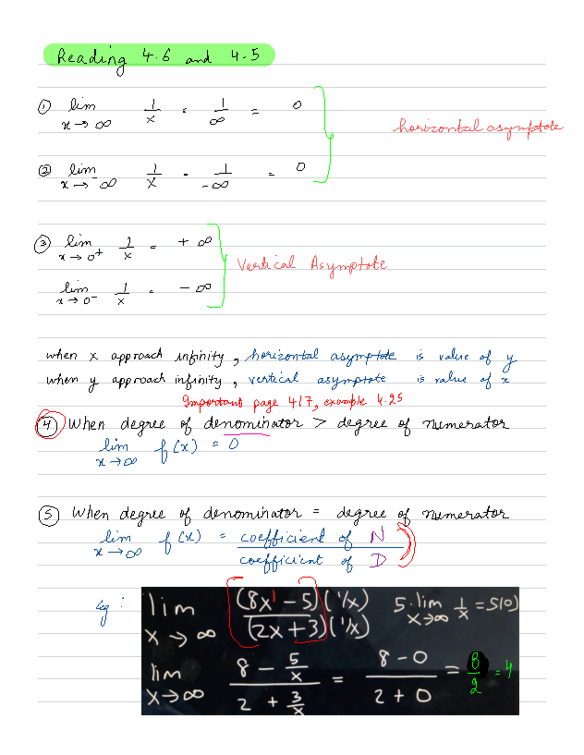 Mat135 Notes part 2 UofT - Reading 4 and 4. ① lim = b = 0 x -> x y ...