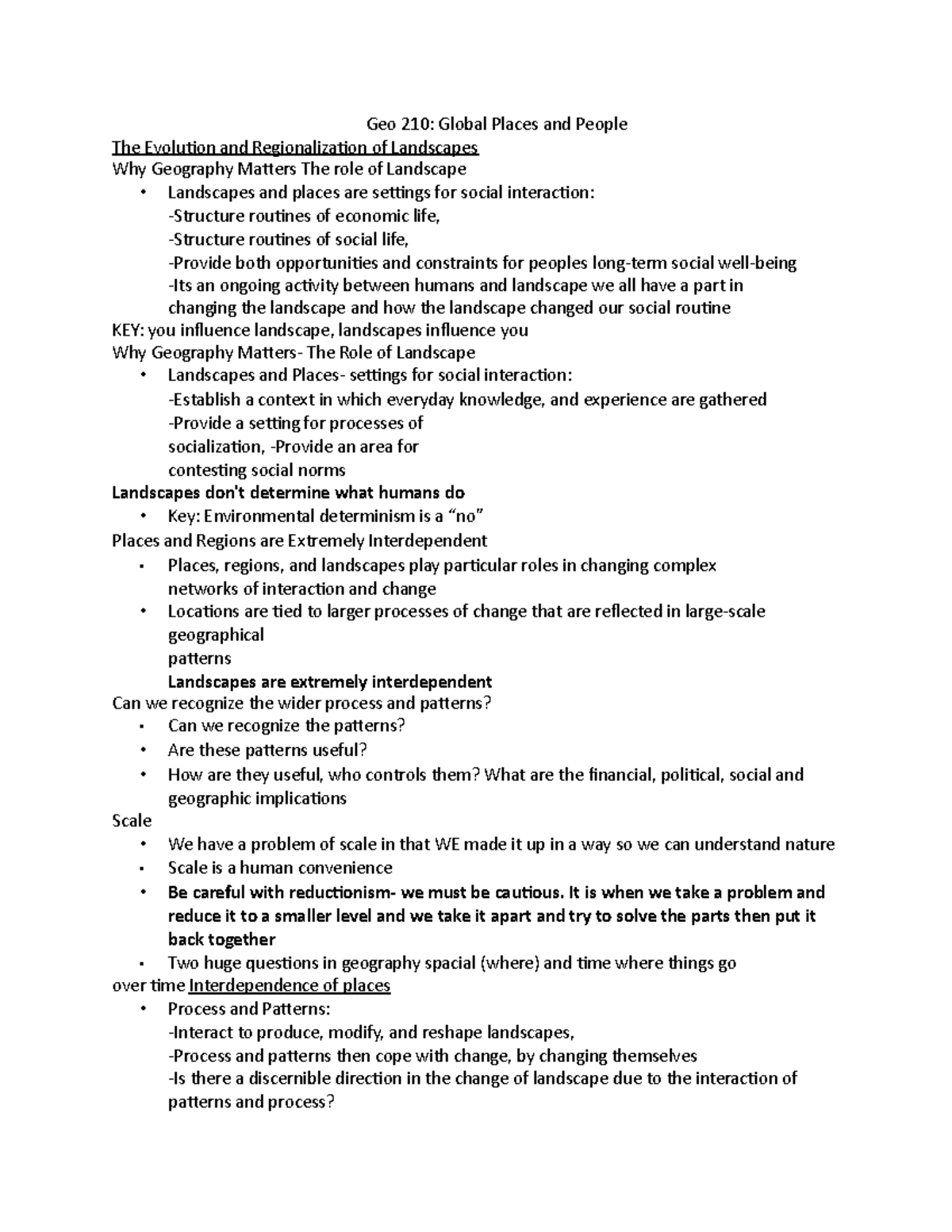 Geo 210 Midterm 1 2017 - Geo 210: Global Places and People The ...