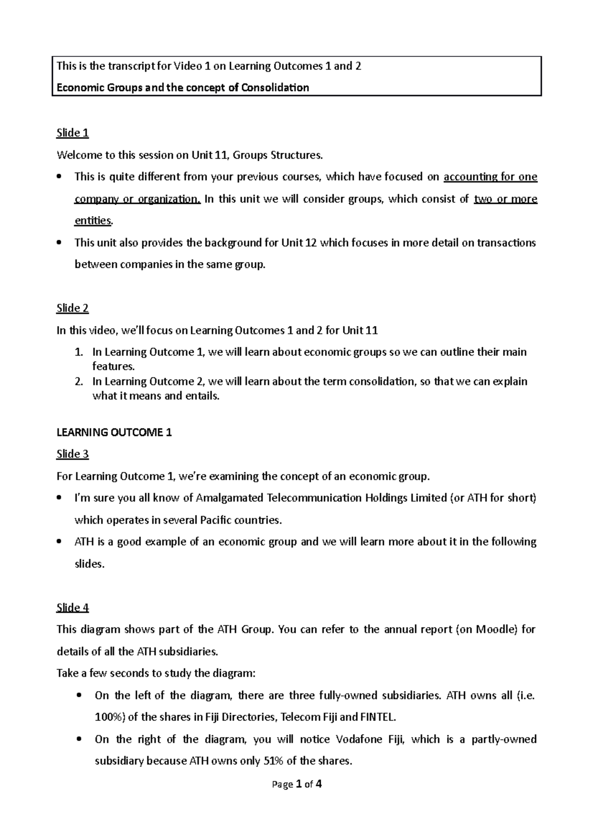 Transcript for Unit 11 Video 1 (LO 1 and LO 2) - This is the transcript ...