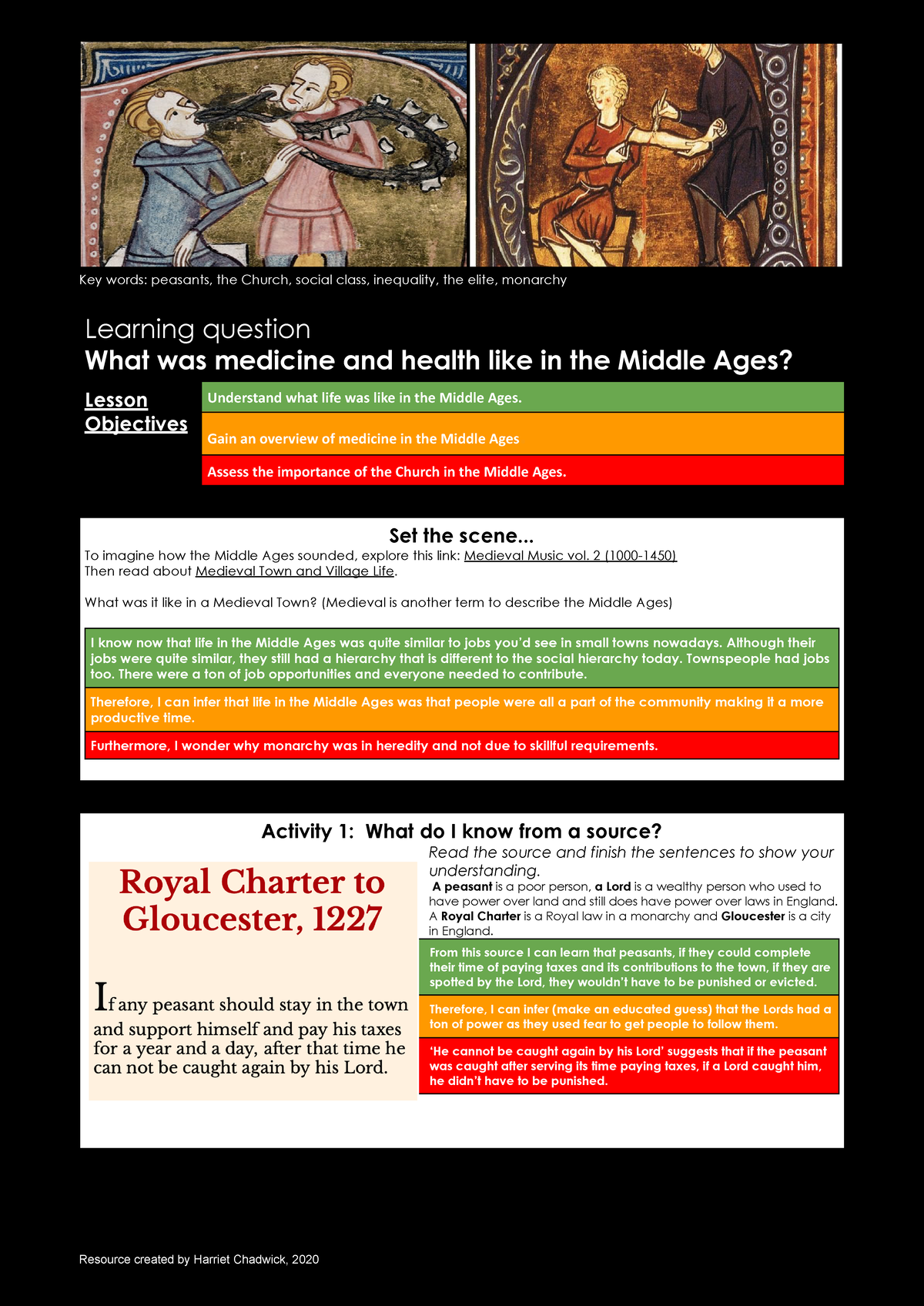 What was medicine and health like in the Middle Ages - Key words ...