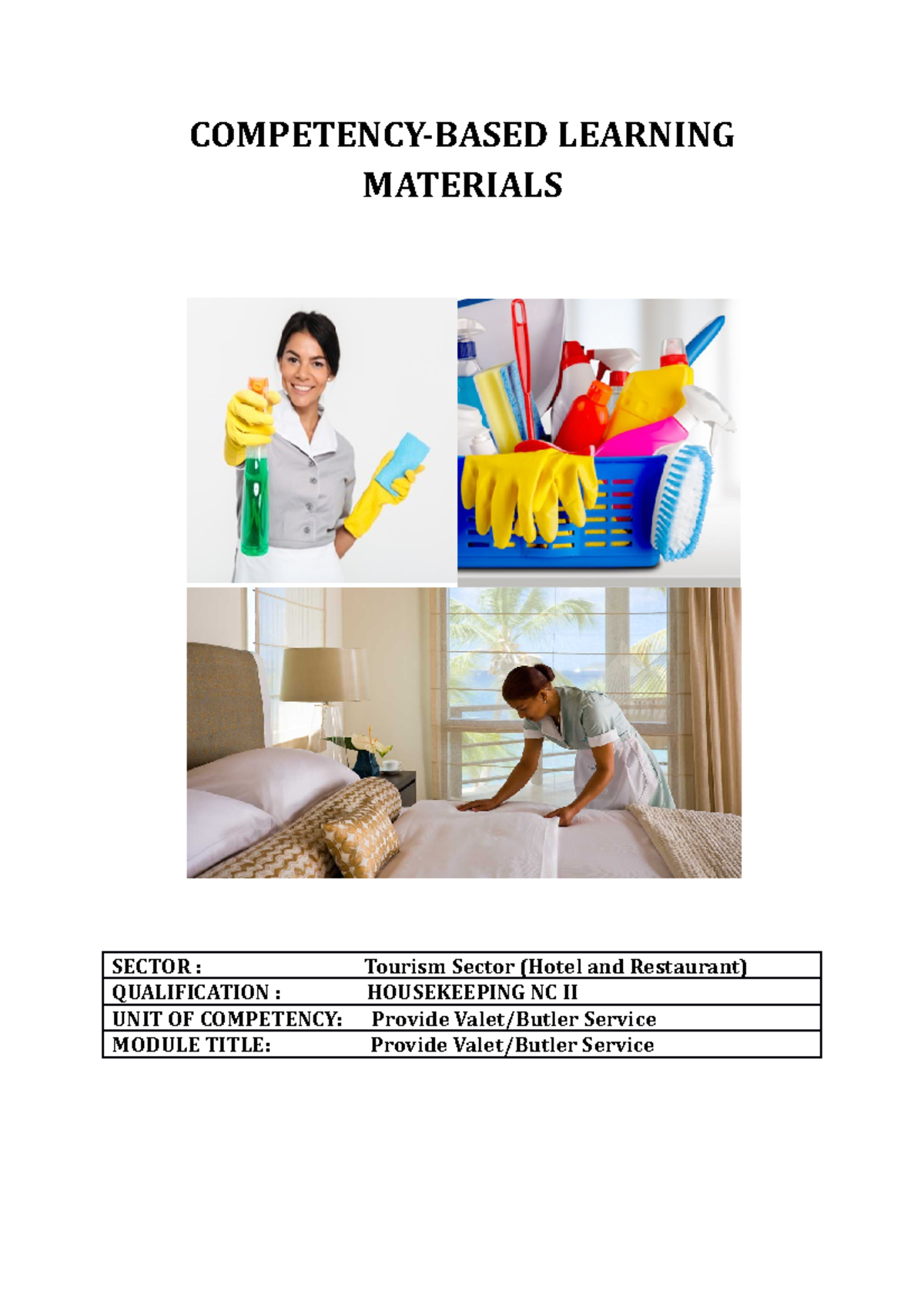 Competency - COMPETENCY-BASED LEARNING MATERIALS ####### SECTOR ...