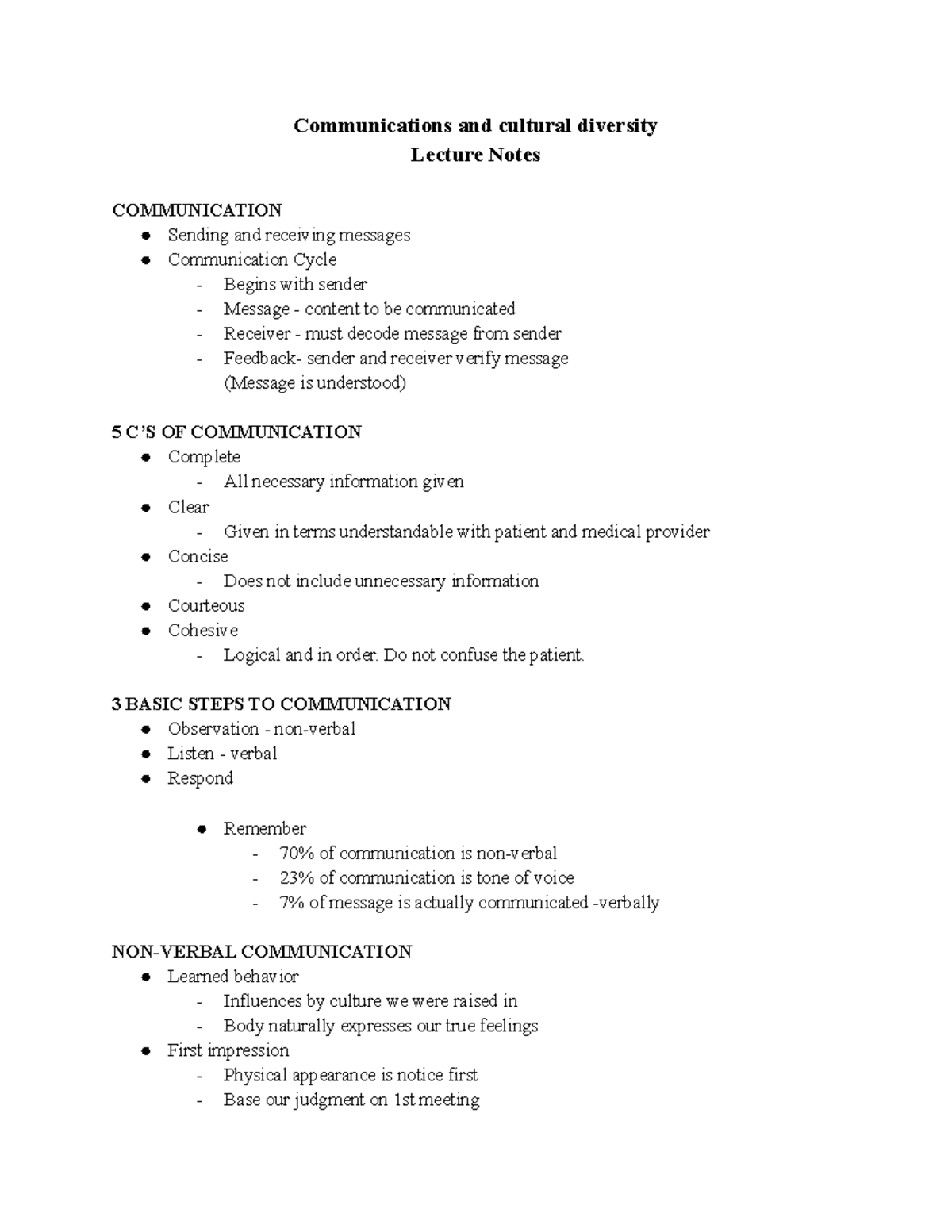 Communications and Cultural diversity - Communications and cultural ...