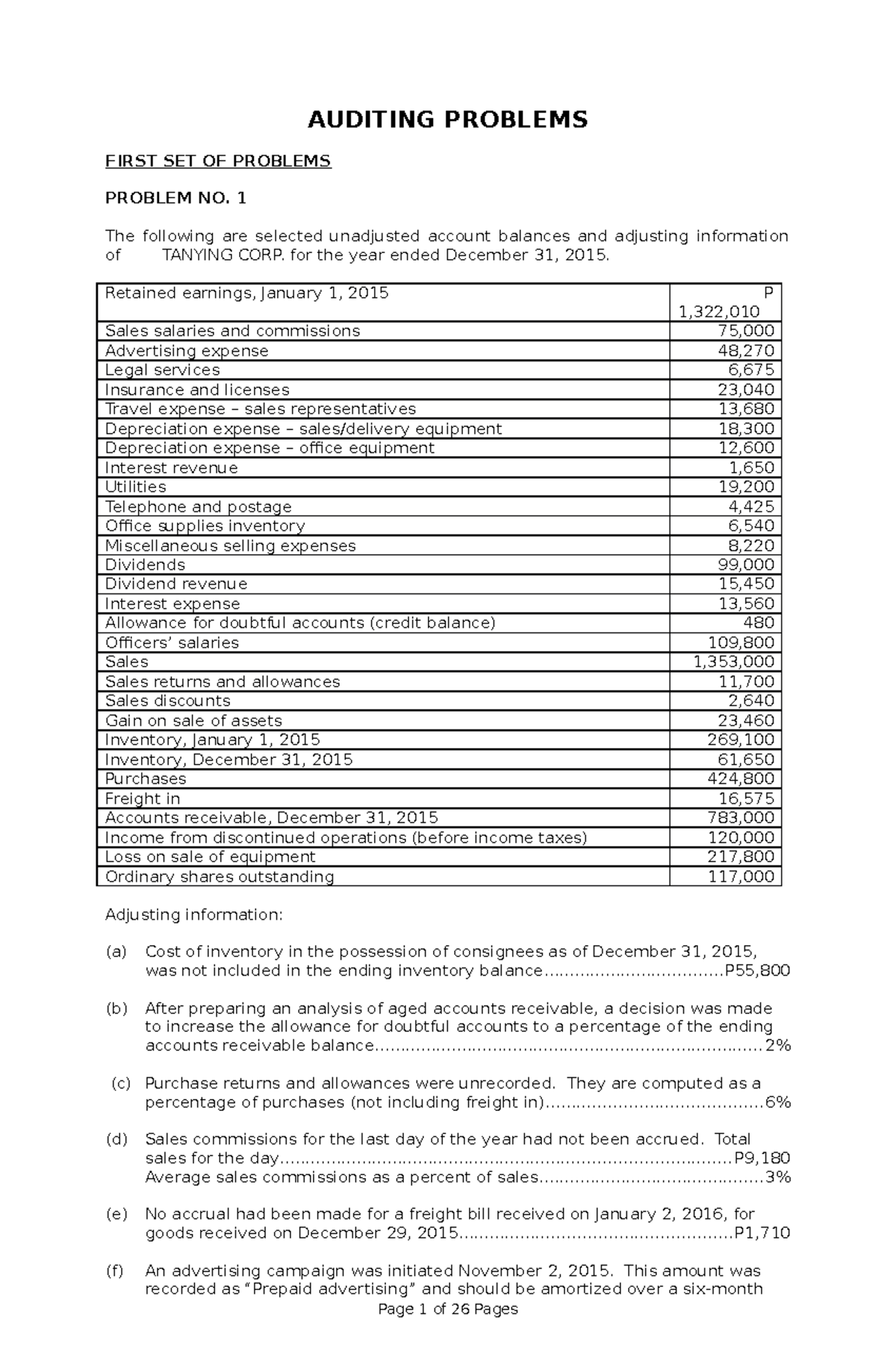Reviewer on Auditing:Accounting Problems and Solutions - BS Accountancy ...