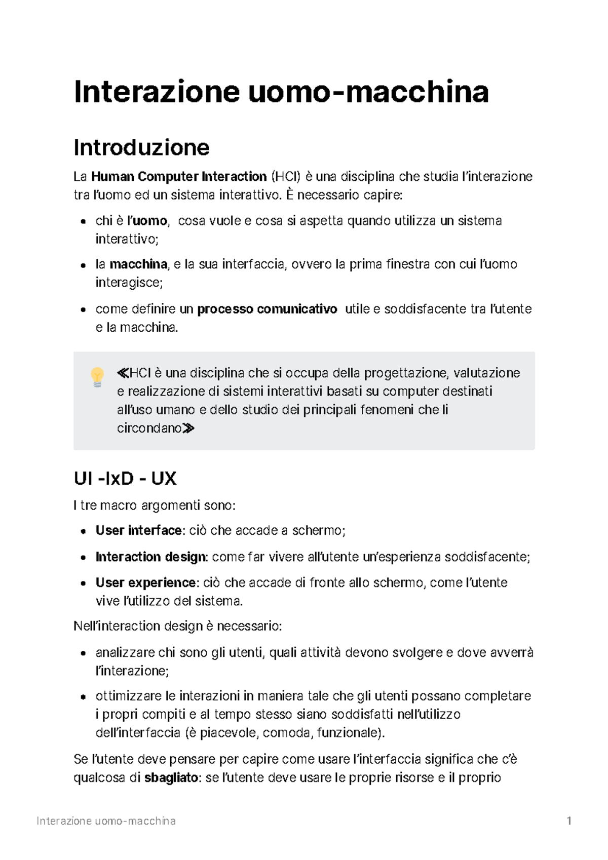 Appunti IUM - Interazione uomo-macchina Introduzione La Human Computer ...