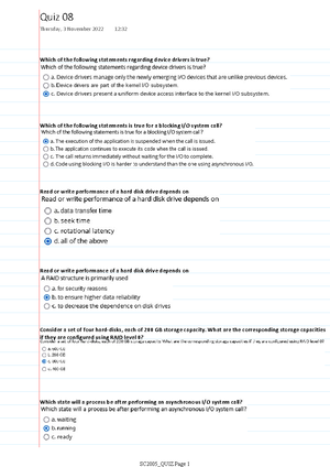 SC2005 Tutorial 1 - SC2005 Operating Systems 1- TUTORIAL ONE Review on Computer System Operation ...