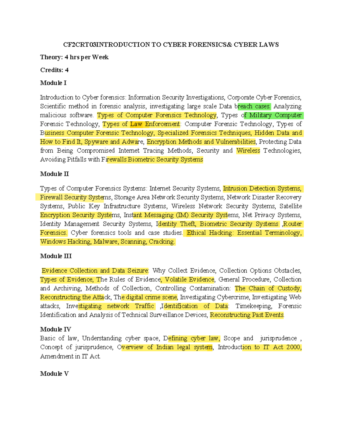 ICF imp topics - CF2CRT03INTRODUCTION TO CYBER FORENSICS& CYBER LAWS ...
