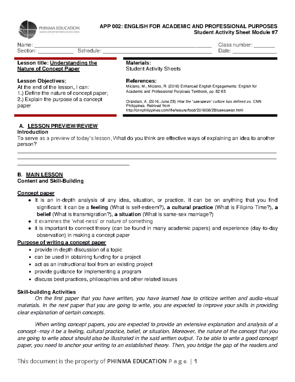 SAS #7 APP 002 - 222 - Student Activity Sheet Module Name: - Studocu