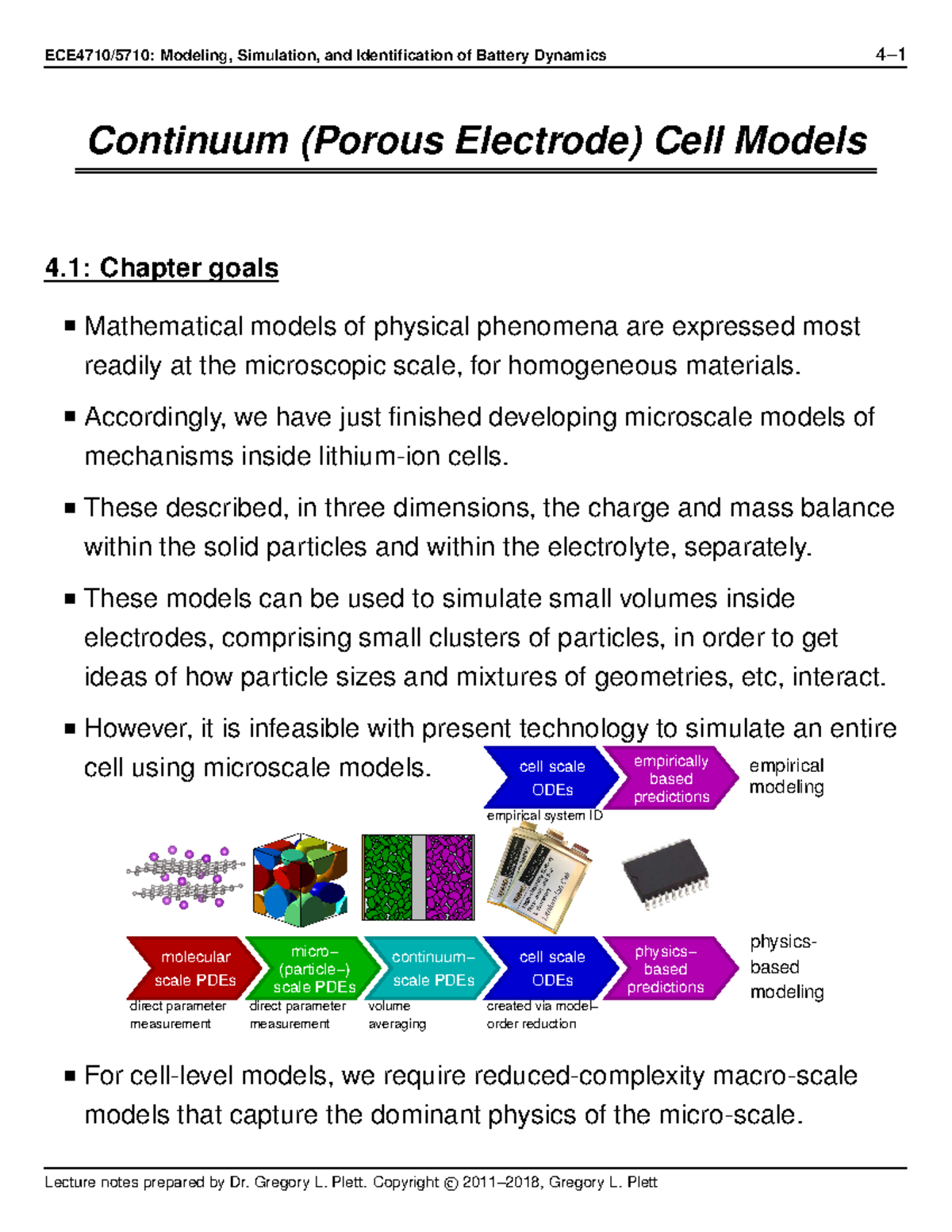 Continuum (Porous Electrode) Cell Models Lecture Notes - ECE4710/5710 ...