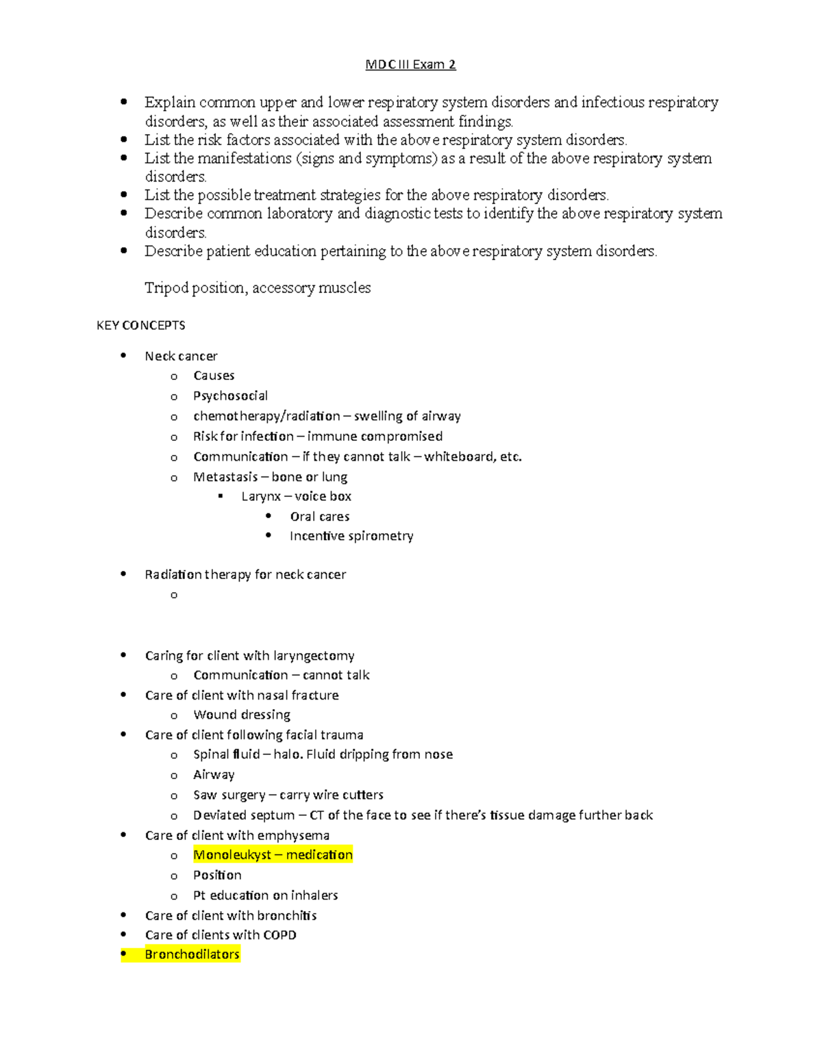 MDC III Exam 2 KEY Concepts - MDC III Exam 2 Explain common upper and ...