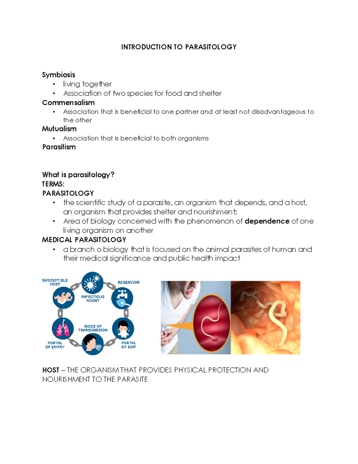 Introduction TO Parasitology (Final) - INTRODUCTION TO PARASITOLOGY ...