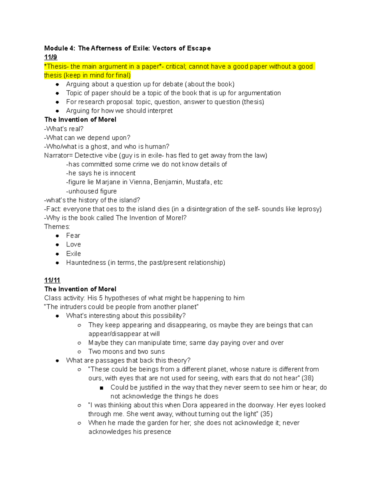 Module 4 LIT notes - Professor: Daniel Citro - Module 4: The Afterness ...