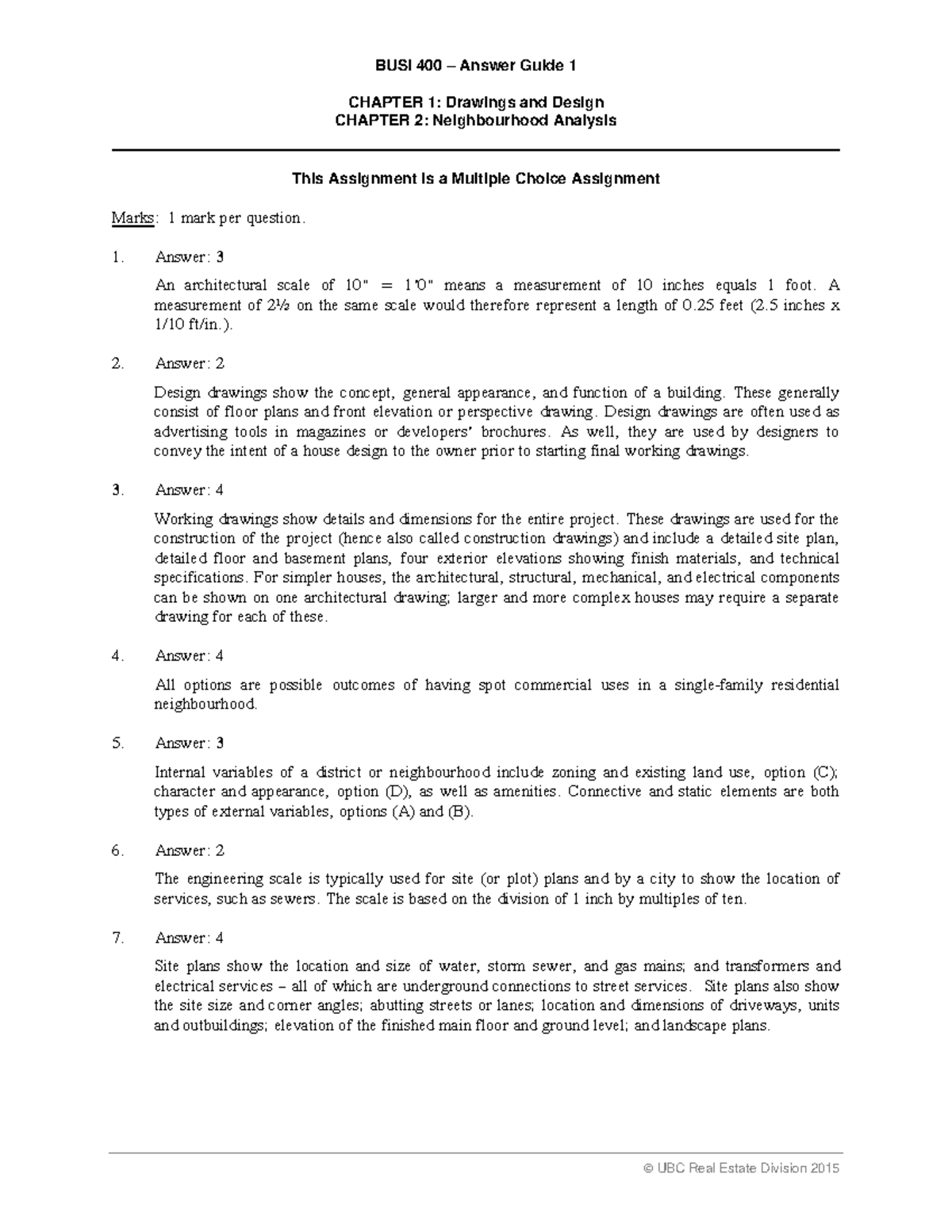 400 answerguide 01 - BUSI 400 Assignment 1 Answers - BUSI 400 – Answer ...