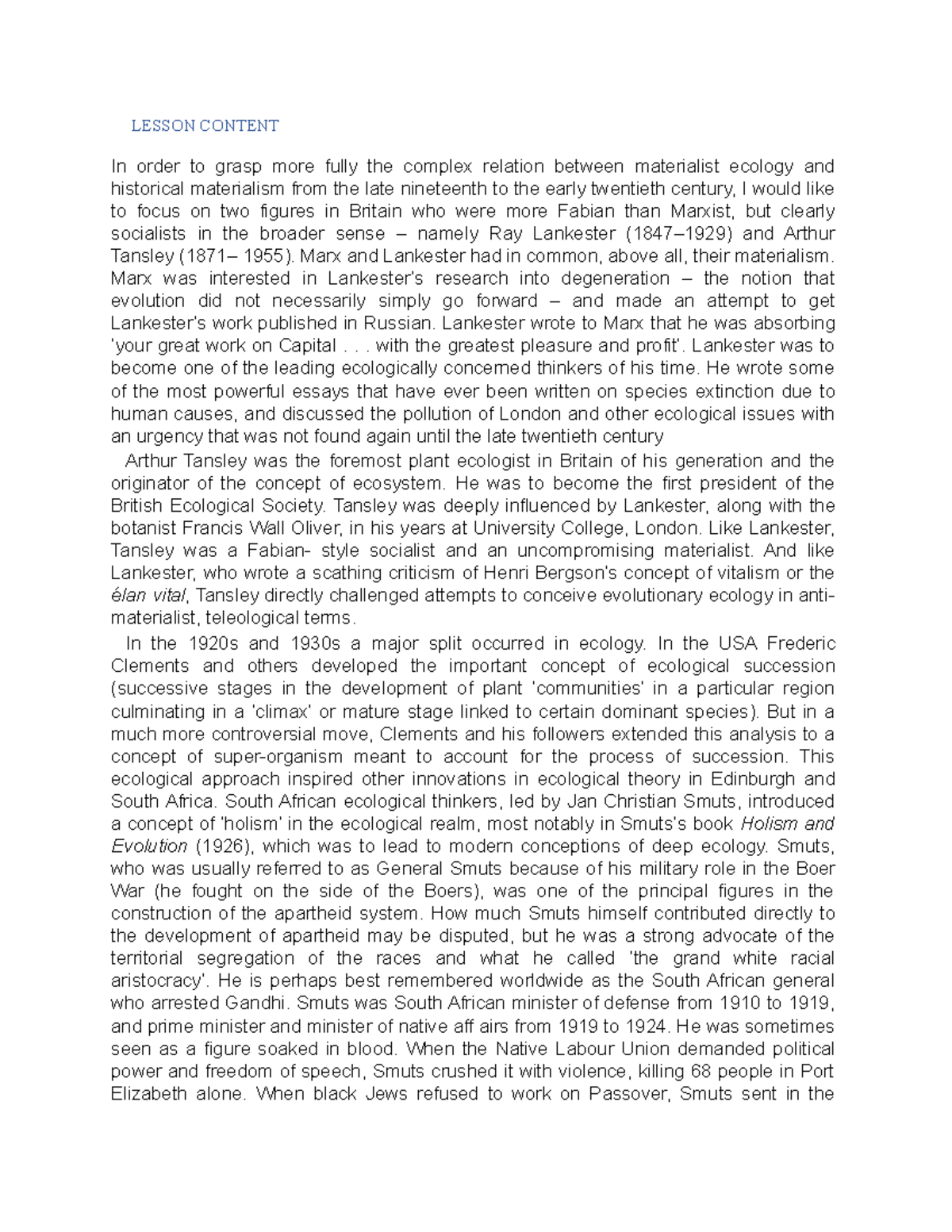 ENVI- Science (29) - In combating this type of mystical holism and ...