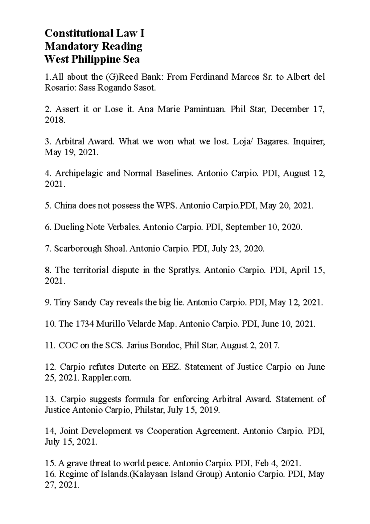 Reading-Materials-West-Philippine-Sea Consti LAW I- Marilou ...