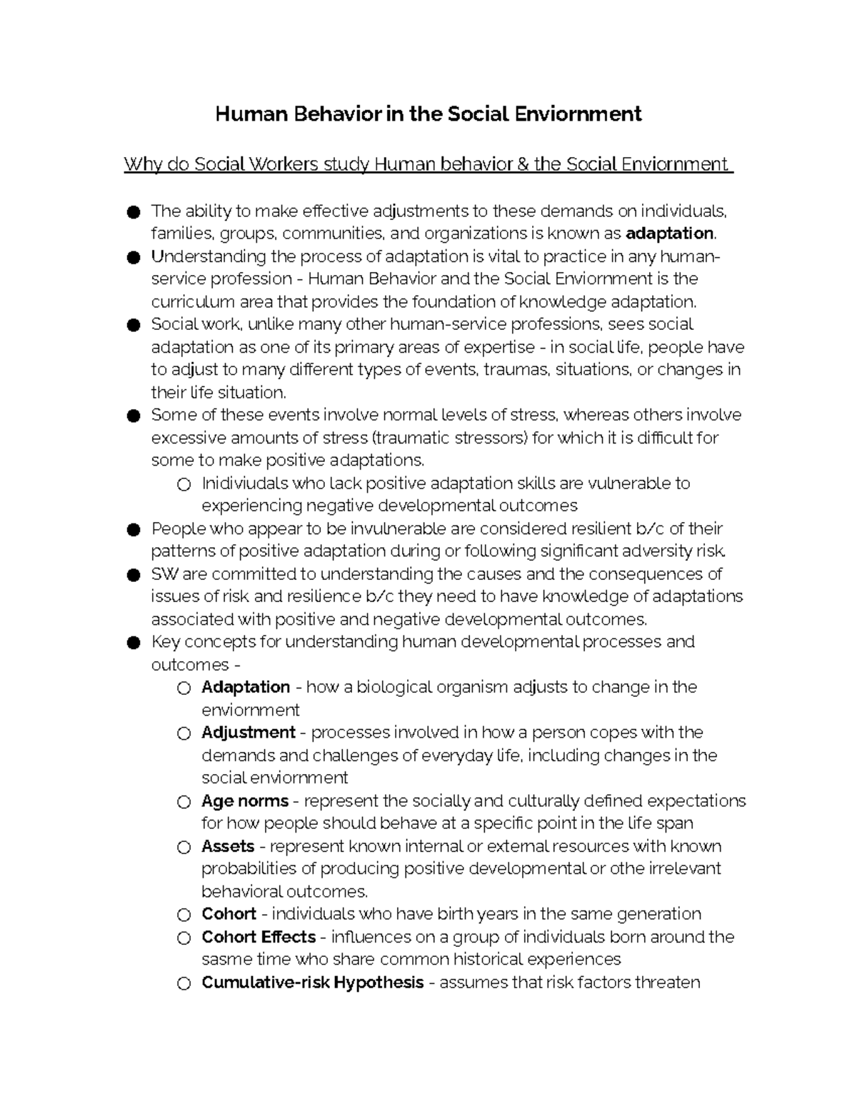 Human Behavior in the Social Enviornment - Understanding the process of ...