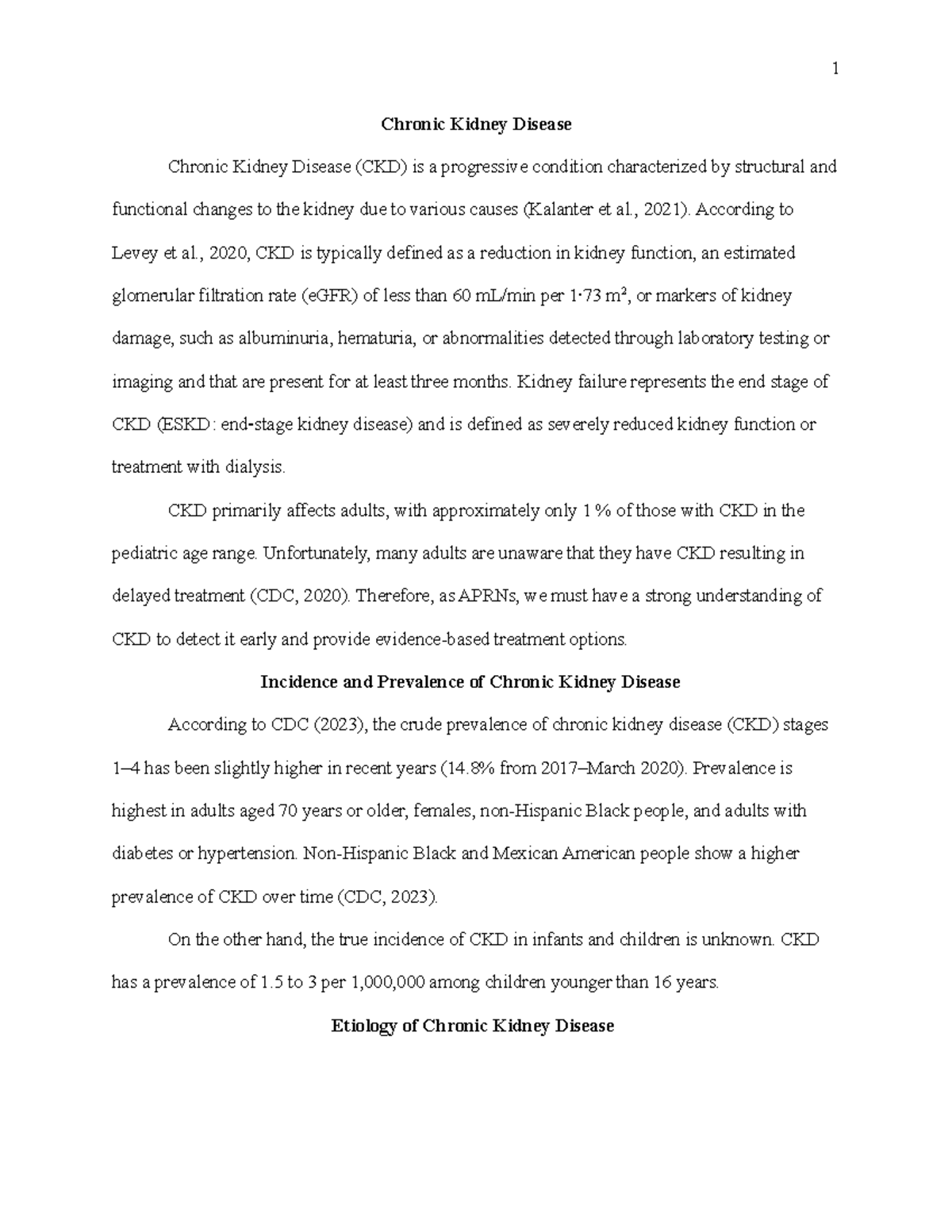 CKD paper - Chronic Kidney Disease Chronic Kidney Disease (CKD) is a ...