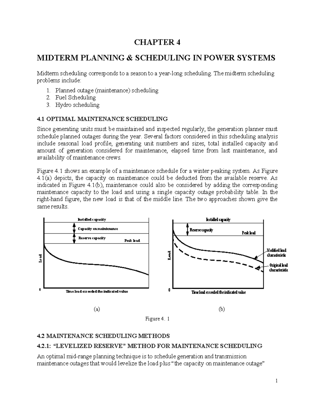 Chapter 4 - notes - CHAPTER 4 MIDTERM PLANNING & SCHEDULING IN POWER ...